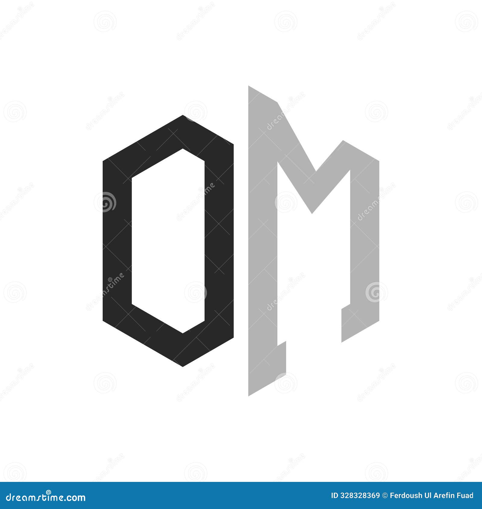 Modern Unique Hexagon Letter OM Logo Design Template. Elegant Initial ...
