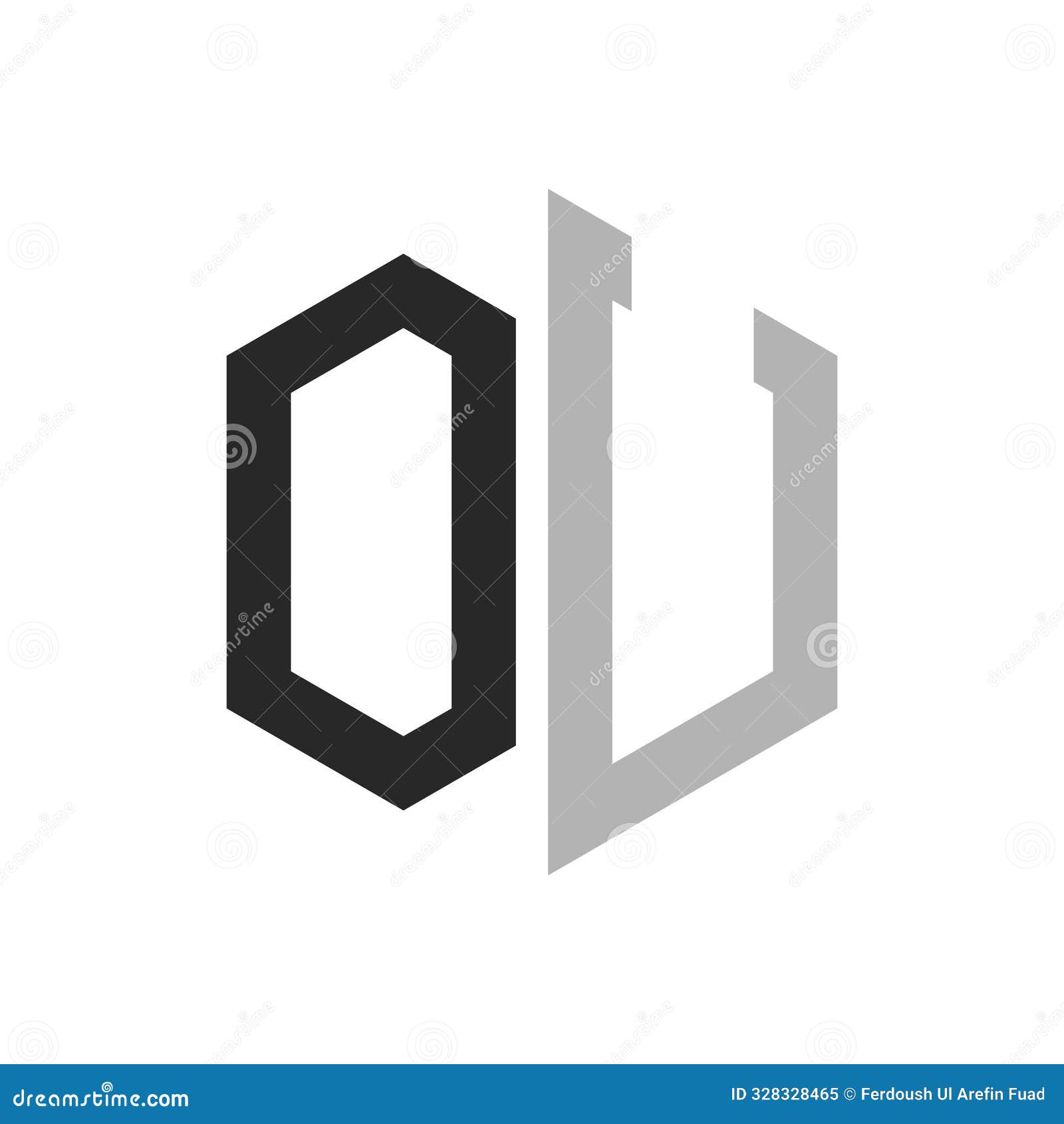 Modern Unique Hexagon Letter OU Logo Design Template. Elegant Initial ...