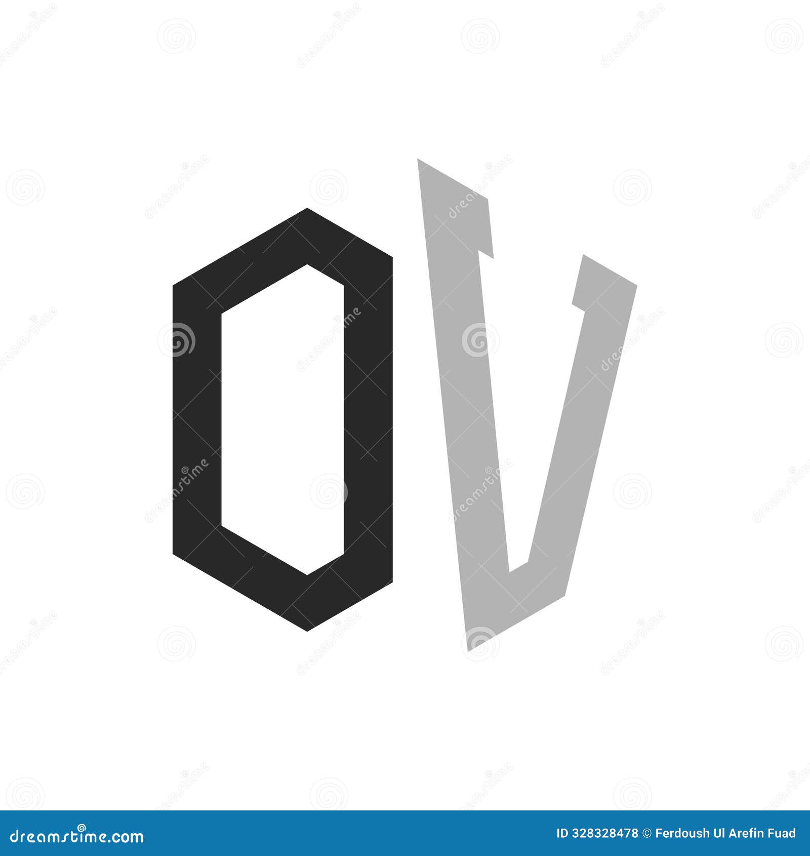 Modern Unique Hexagon Letter OV Logo Design Template. Elegant Initial ...
