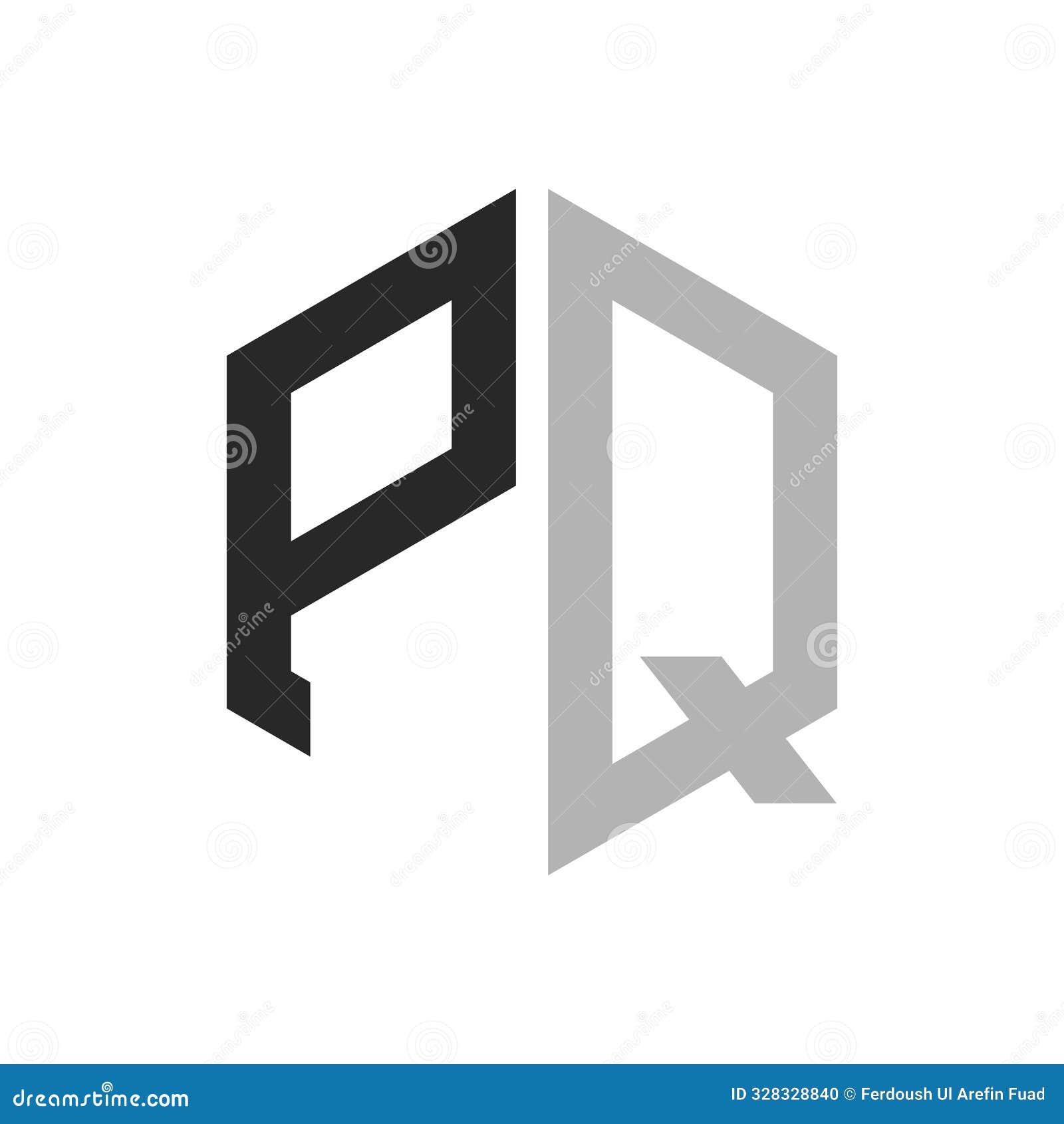 Modern Unique Hexagon Letter PQ Logo Design Template. Elegant Initial ...