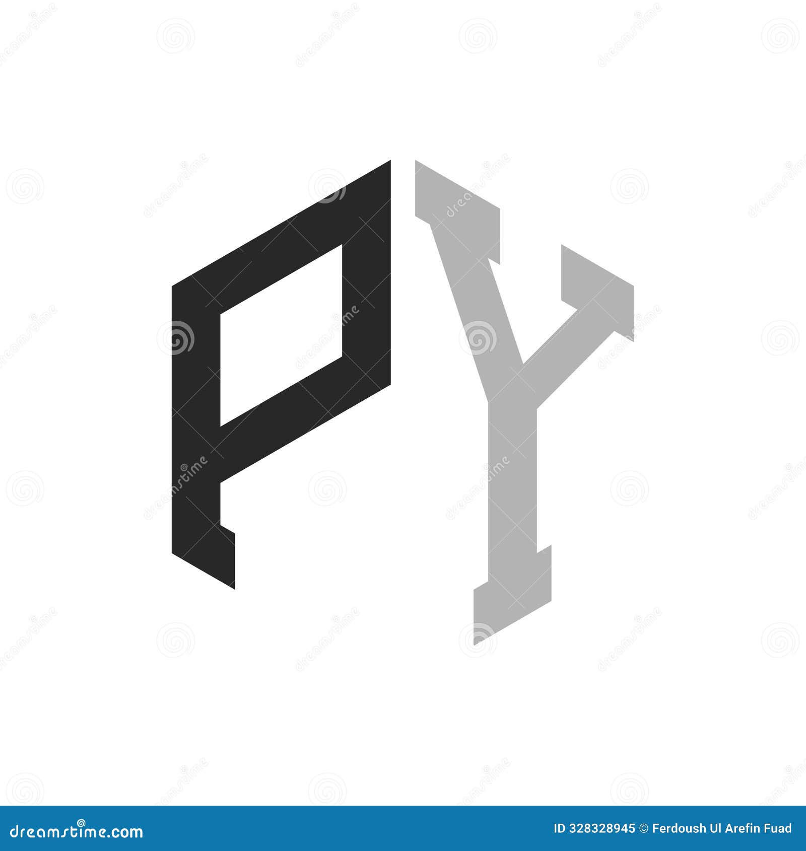 Modern Unique Hexagon Letter PY Logo Design Template. Elegant Initial ...
