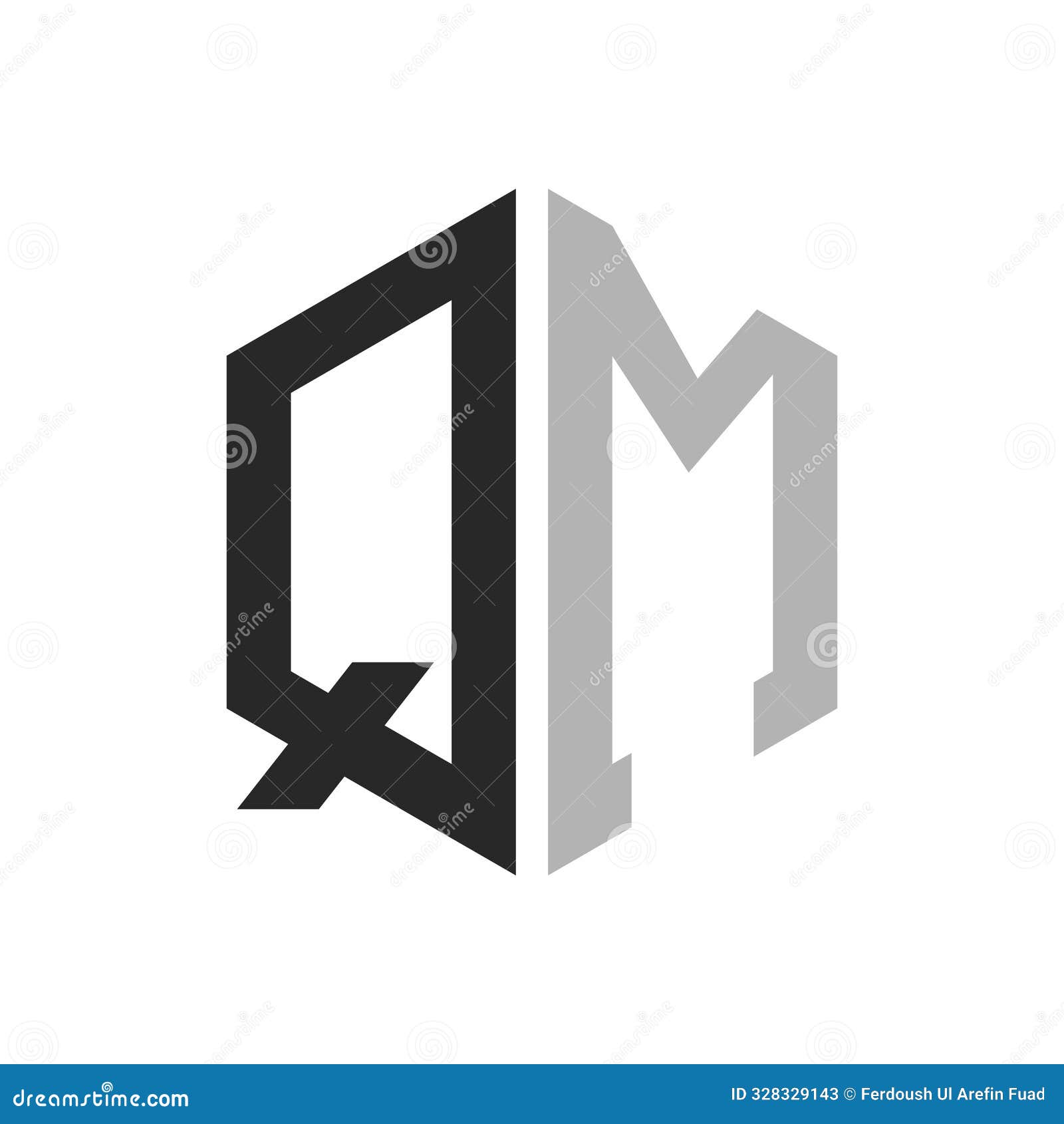 Modern Unique Hexagon Letter QM Logo Design Template. Elegant Initial ...