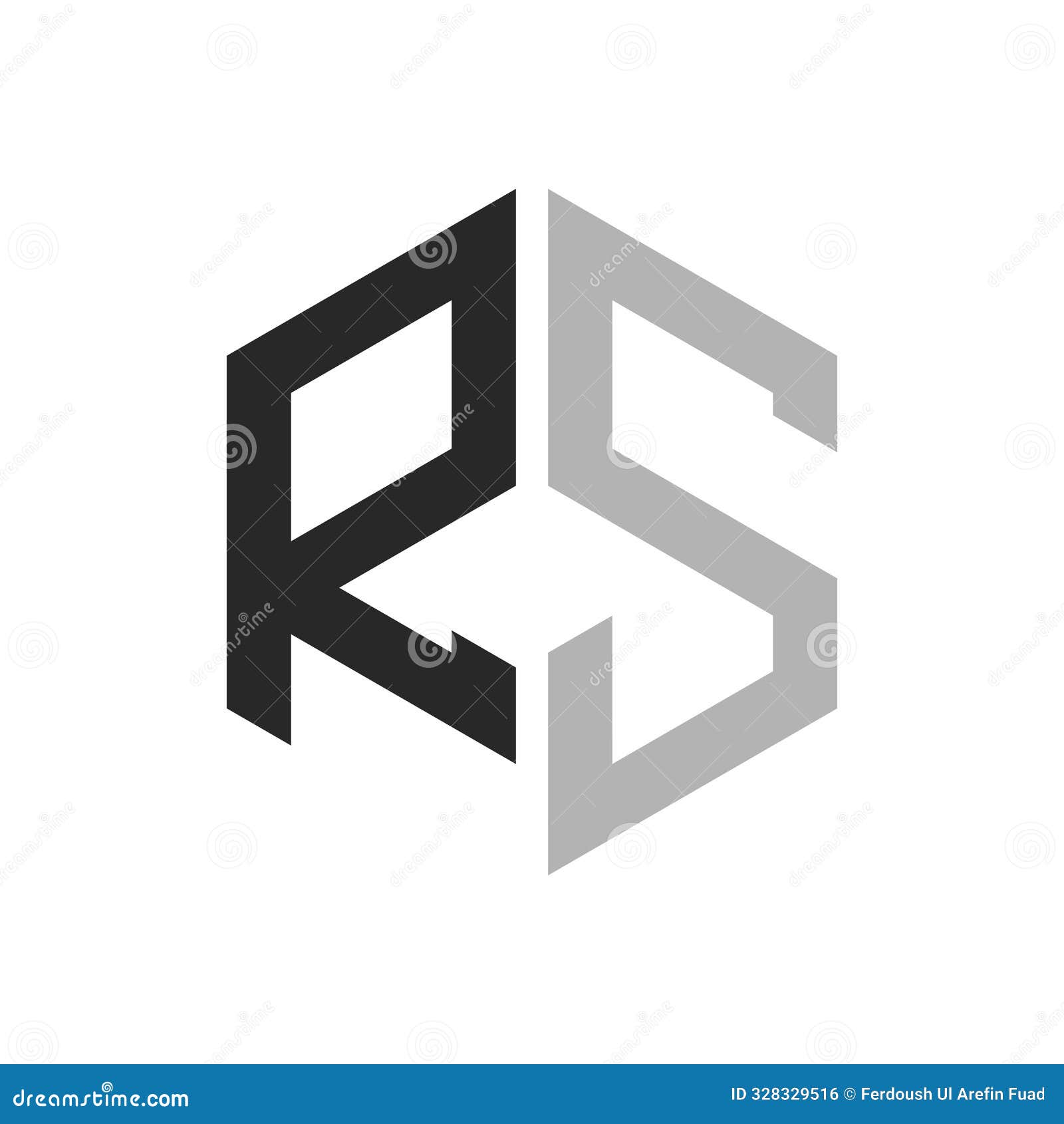 Modern Unique Hexagon Letter RS Logo Design Template. Elegant Initial ...