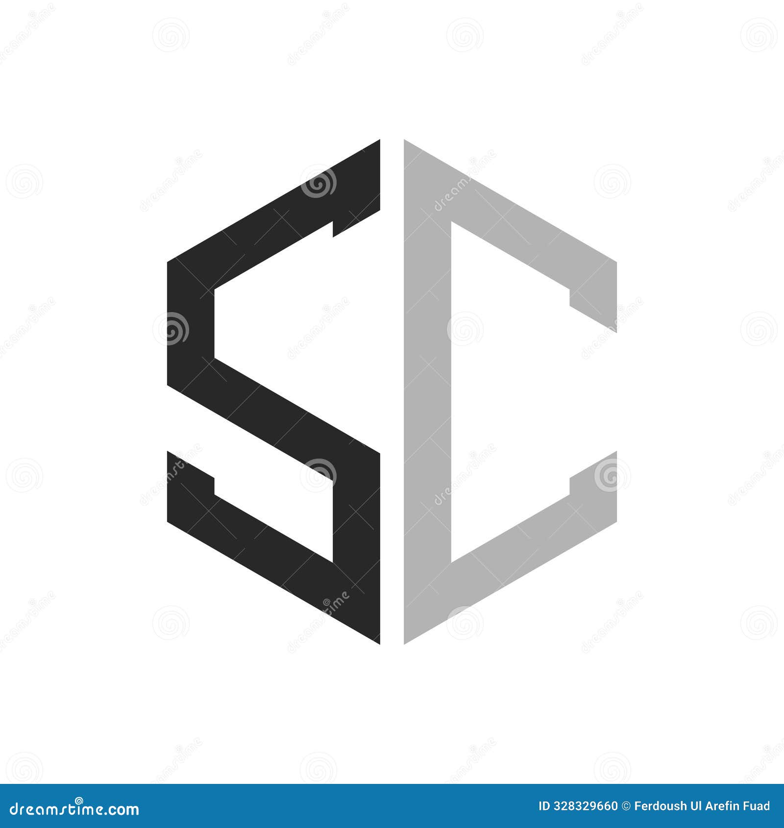 Modern Unique Hexagon Letter SC Logo Design Template. Elegant Initial ...