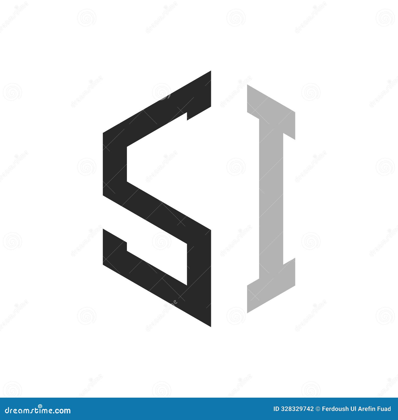 Modern Unique Hexagon Letter SI Logo Design Template. Elegant Initial ...