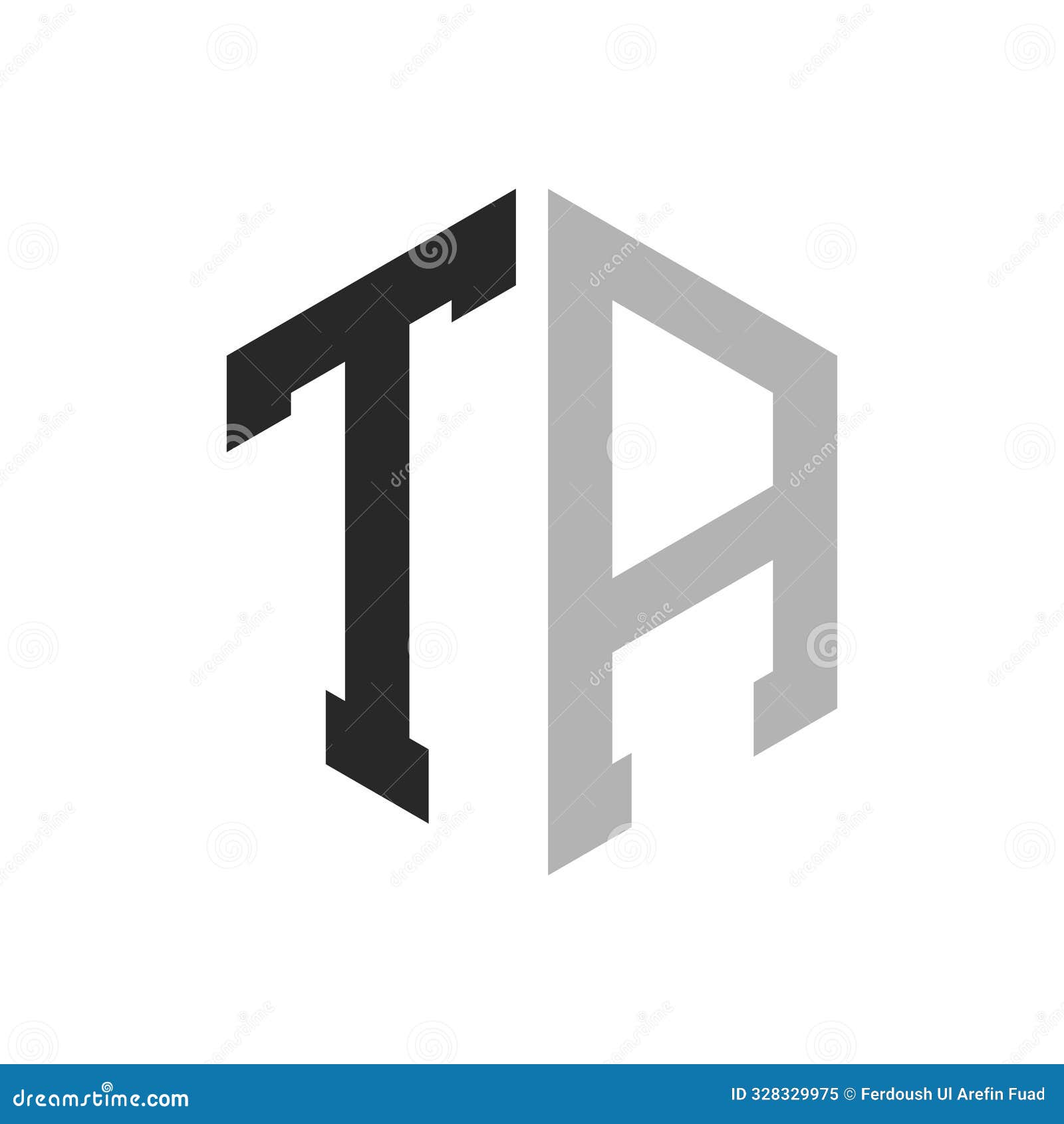 Modern Unique Hexagon Letter TA Logo Design Template. Elegant Initial ...