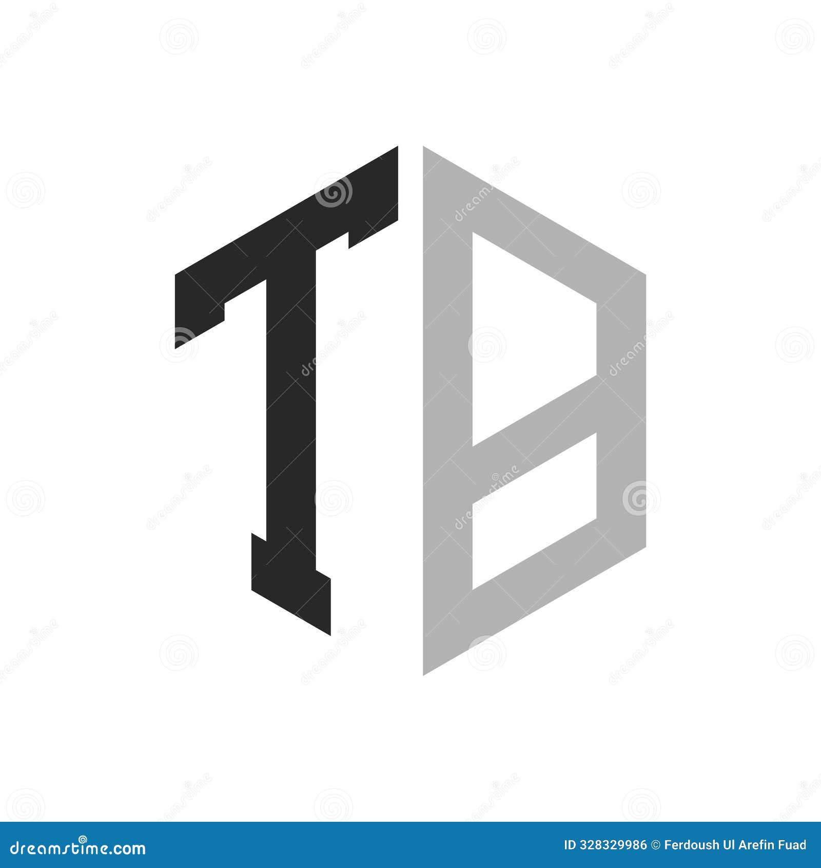Modern Unique Hexagon Letter TB Logo Design Template. Elegant Initial ...