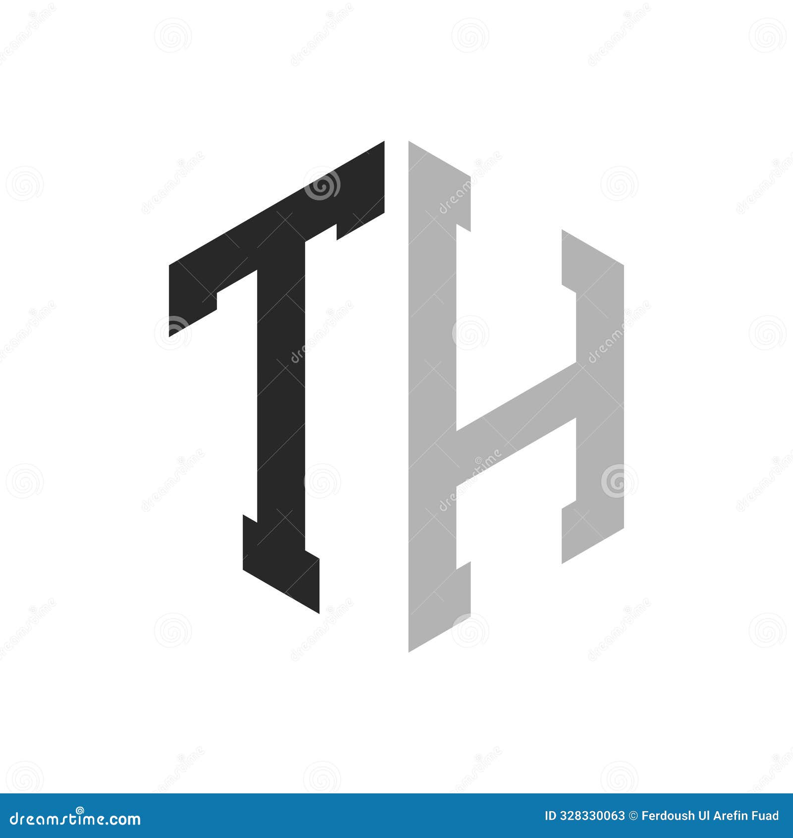 Modern Unique Hexagon Letter TH Logo Design Template. Elegant Initial ...