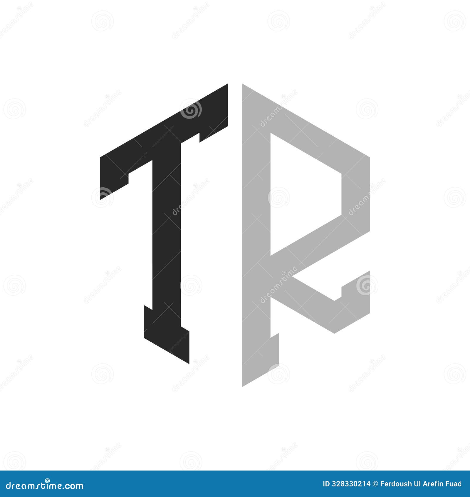 Modern Unique Hexagon Letter TR Logo Design Template. Elegant Initial ...