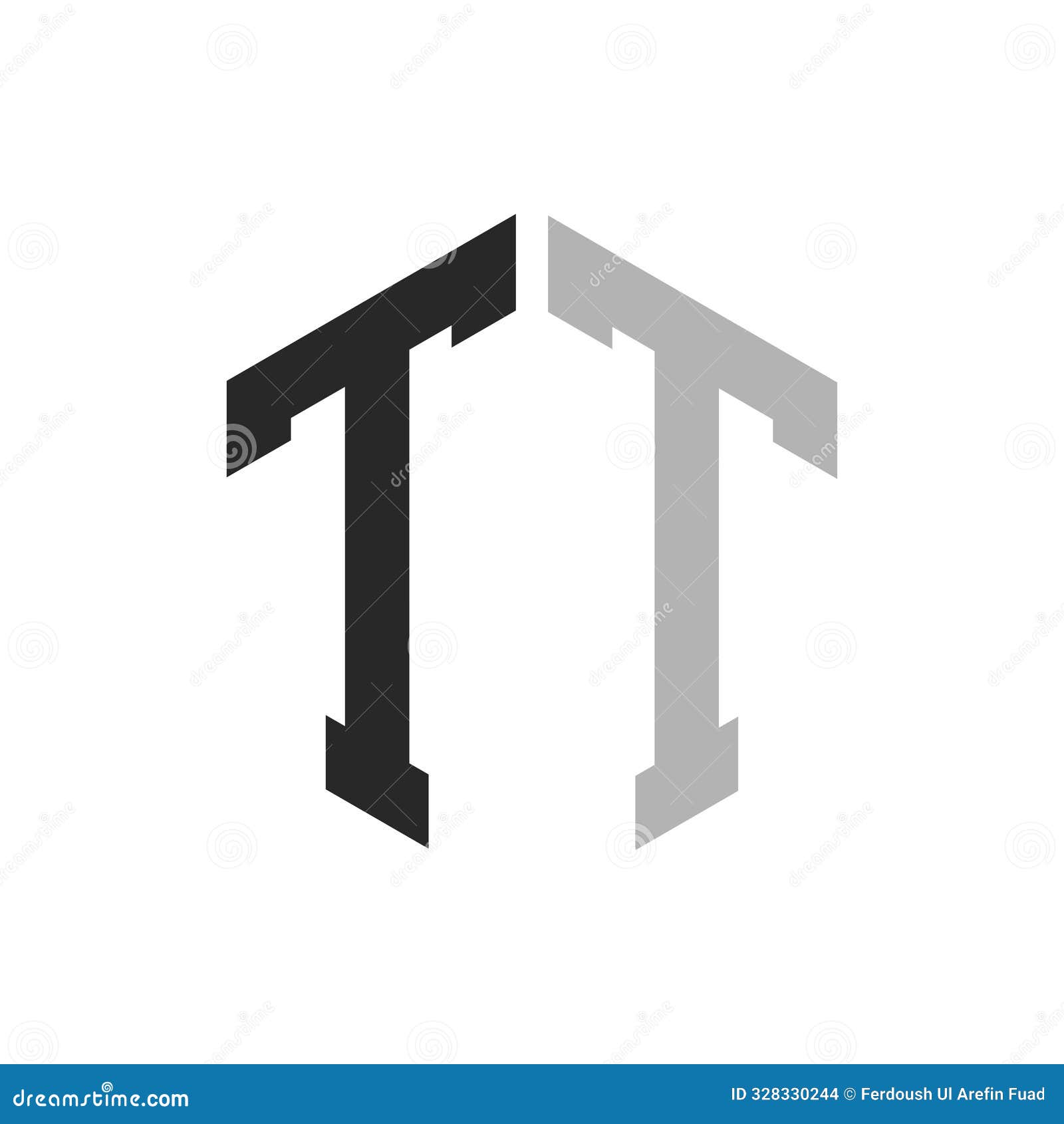 Modern Unique Hexagon Letter TT Logo Design Template. Elegant Initial ...