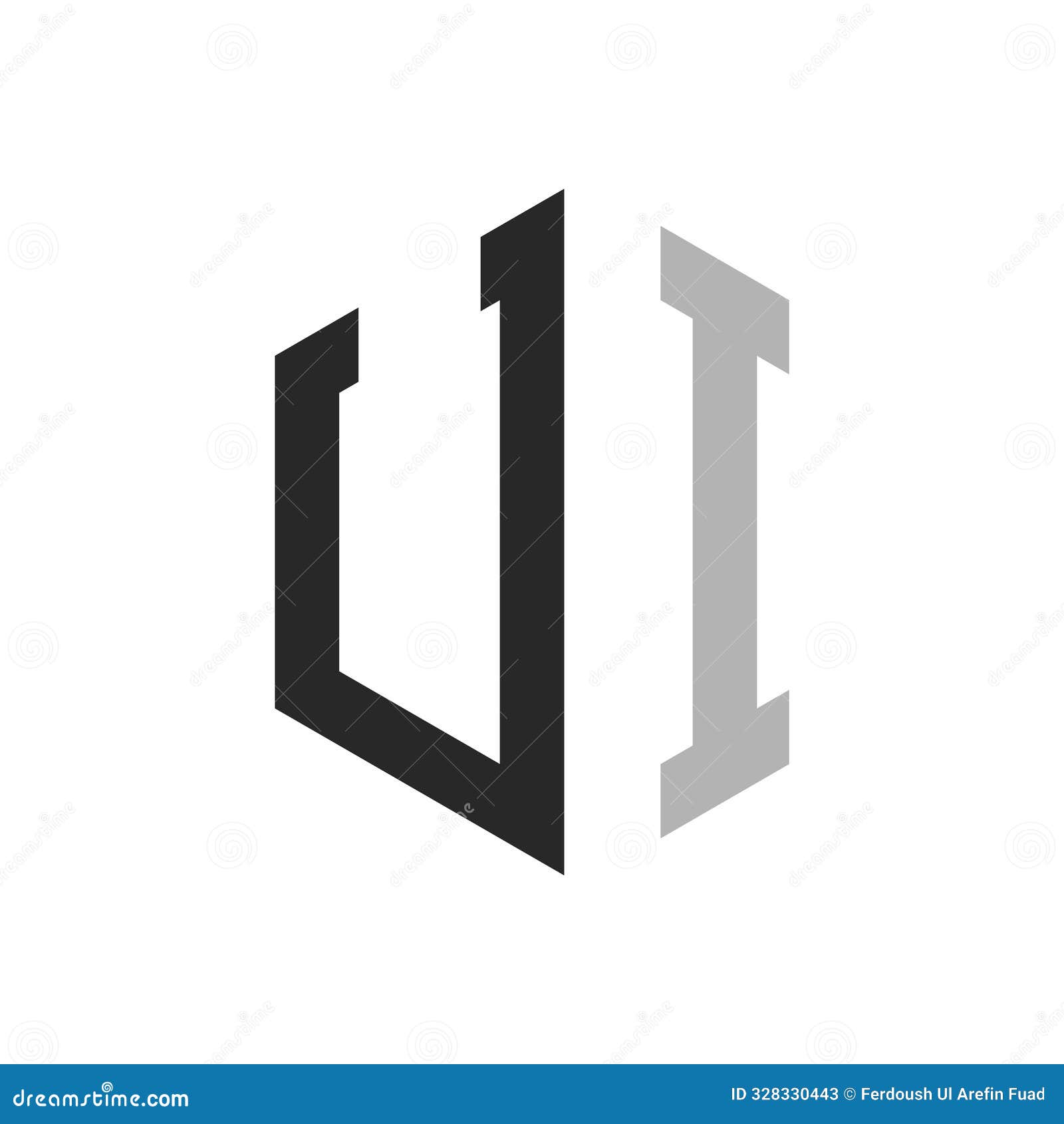 Modern Unique Hexagon Letter UI Logo Design Template. Elegant Initial ...