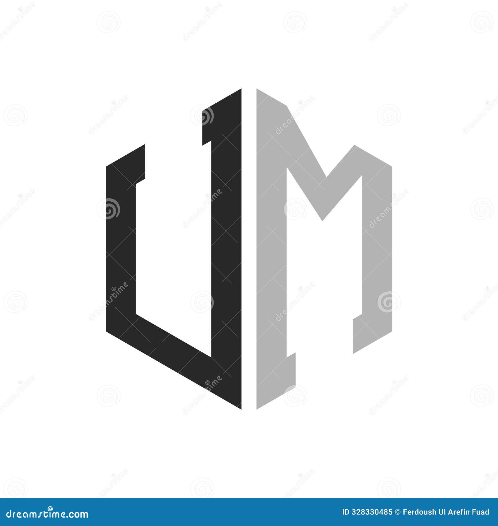 Modern Unique Hexagon Letter UM Logo Design Template. Elegant Initial ...