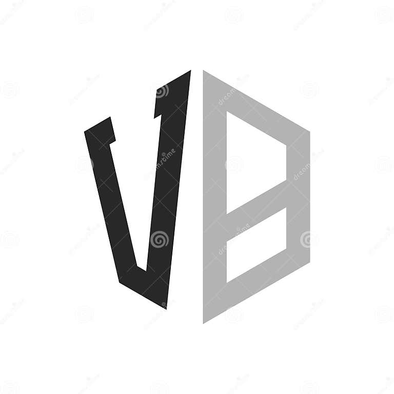 Modern Unique Hexagon Letter VB Logo Design Template. Elegant Initial ...