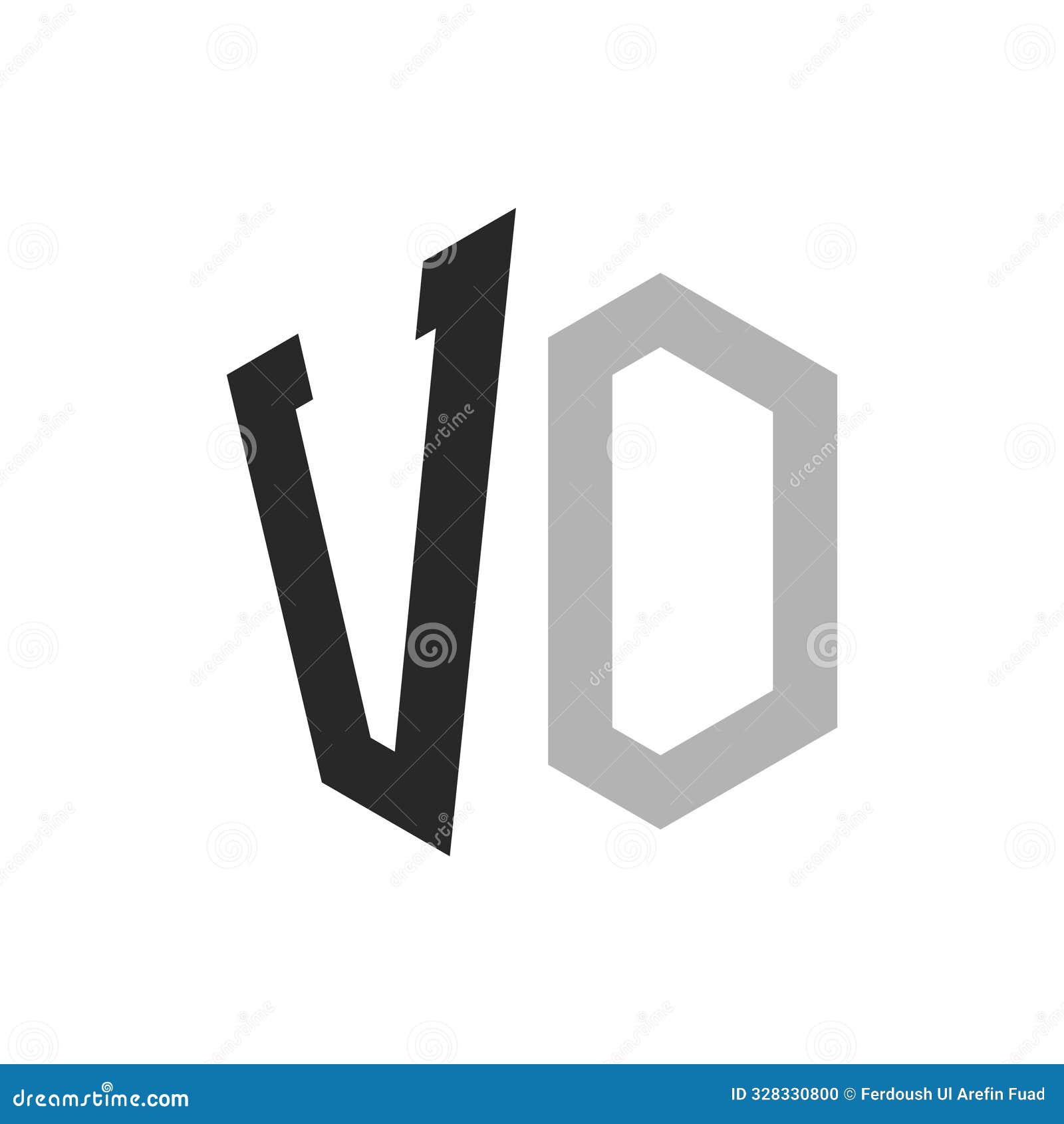 Modern Unique Hexagon Letter VO Logo Design Template. Elegant Initial ...