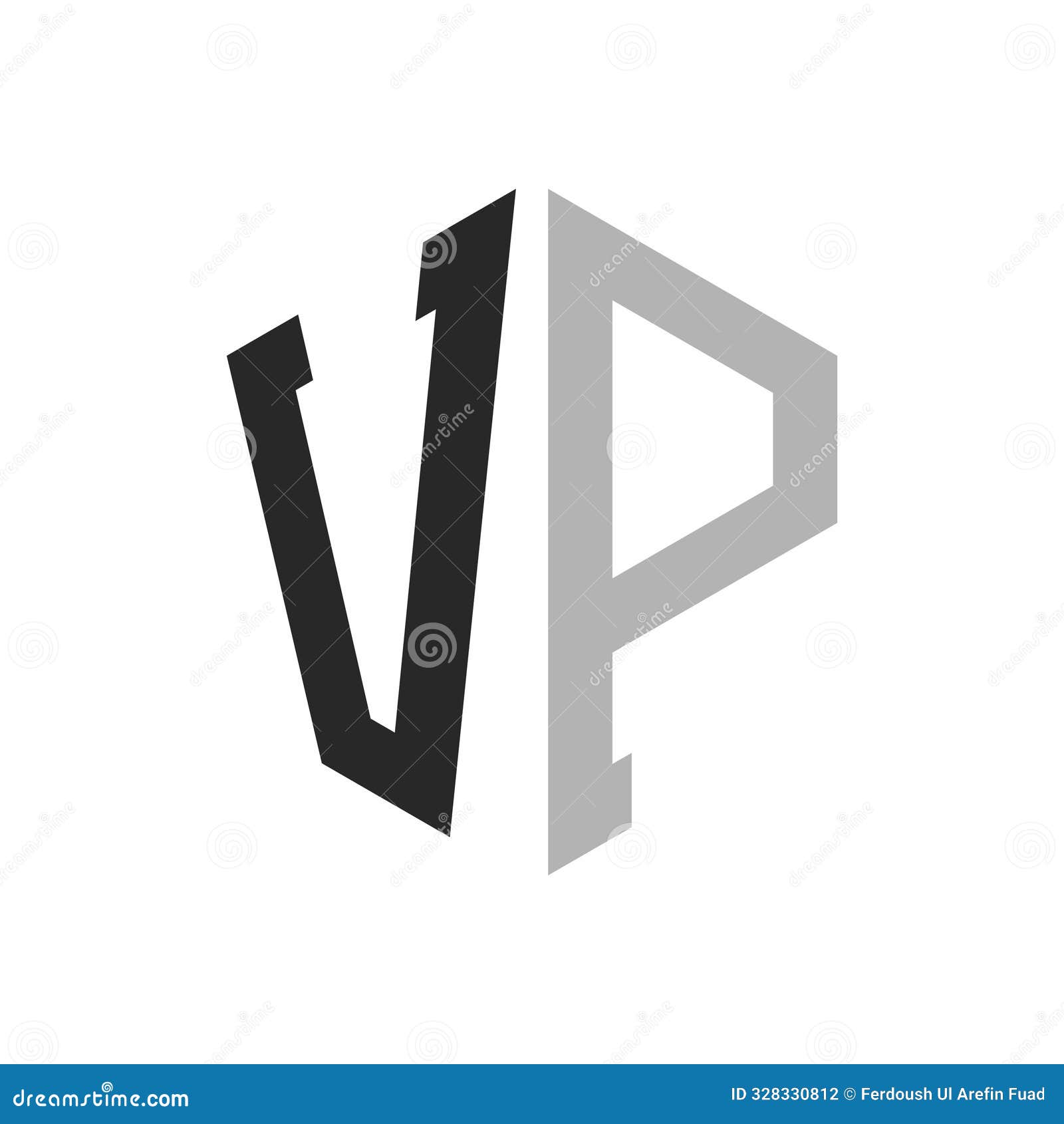 Modern Unique Hexagon Letter VP Logo Design Template. Elegant Initial ...