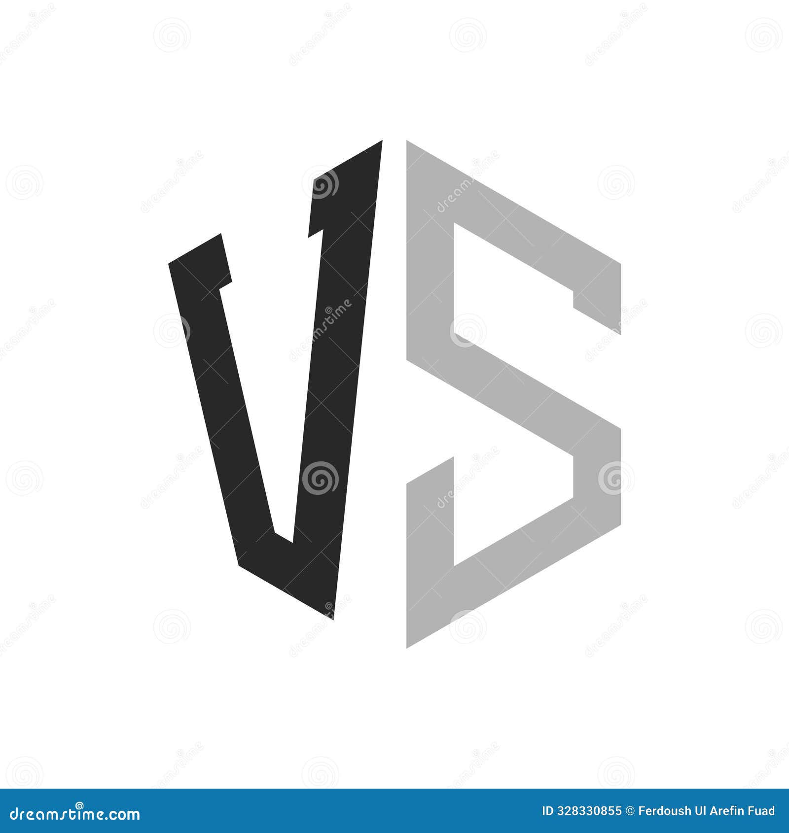 Modern Unique Hexagon Letter VS Logo Design Template. Elegant Initial ...