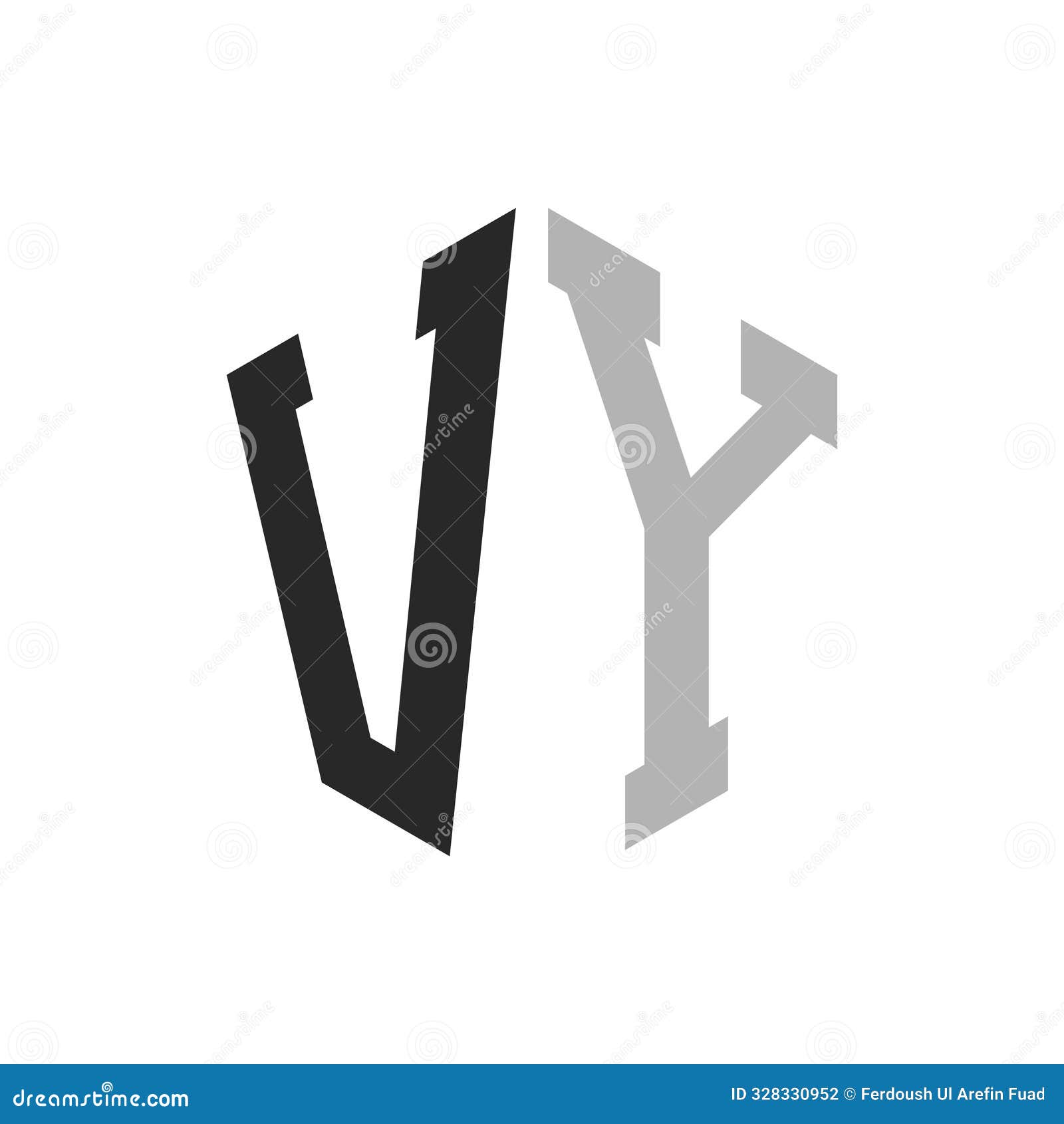 Modern Unique Hexagon Letter VY Logo Design Template. Elegant Initial ...