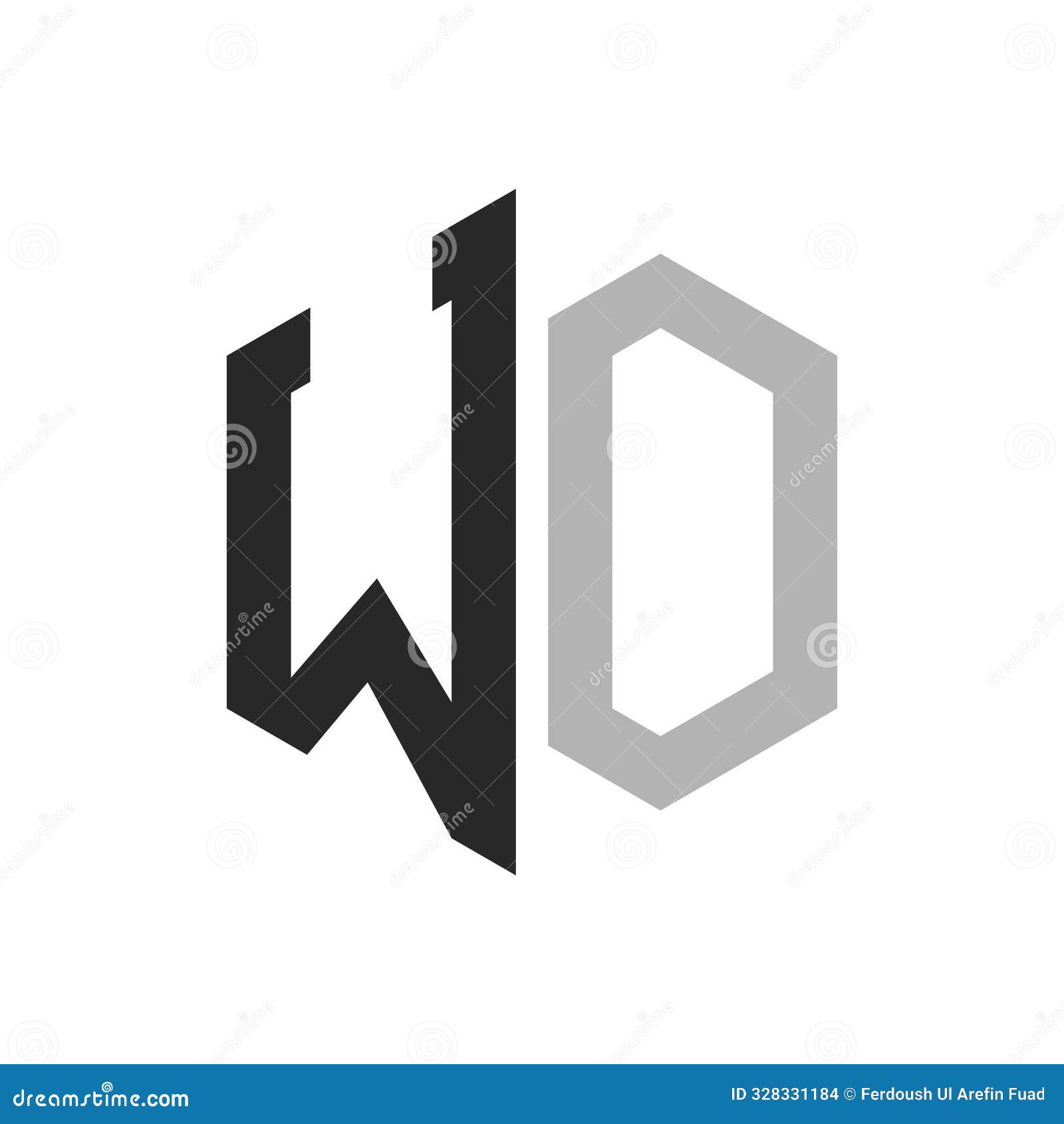 Modern Unique Hexagon Letter WO Logo Design Template. Elegant Initial ...