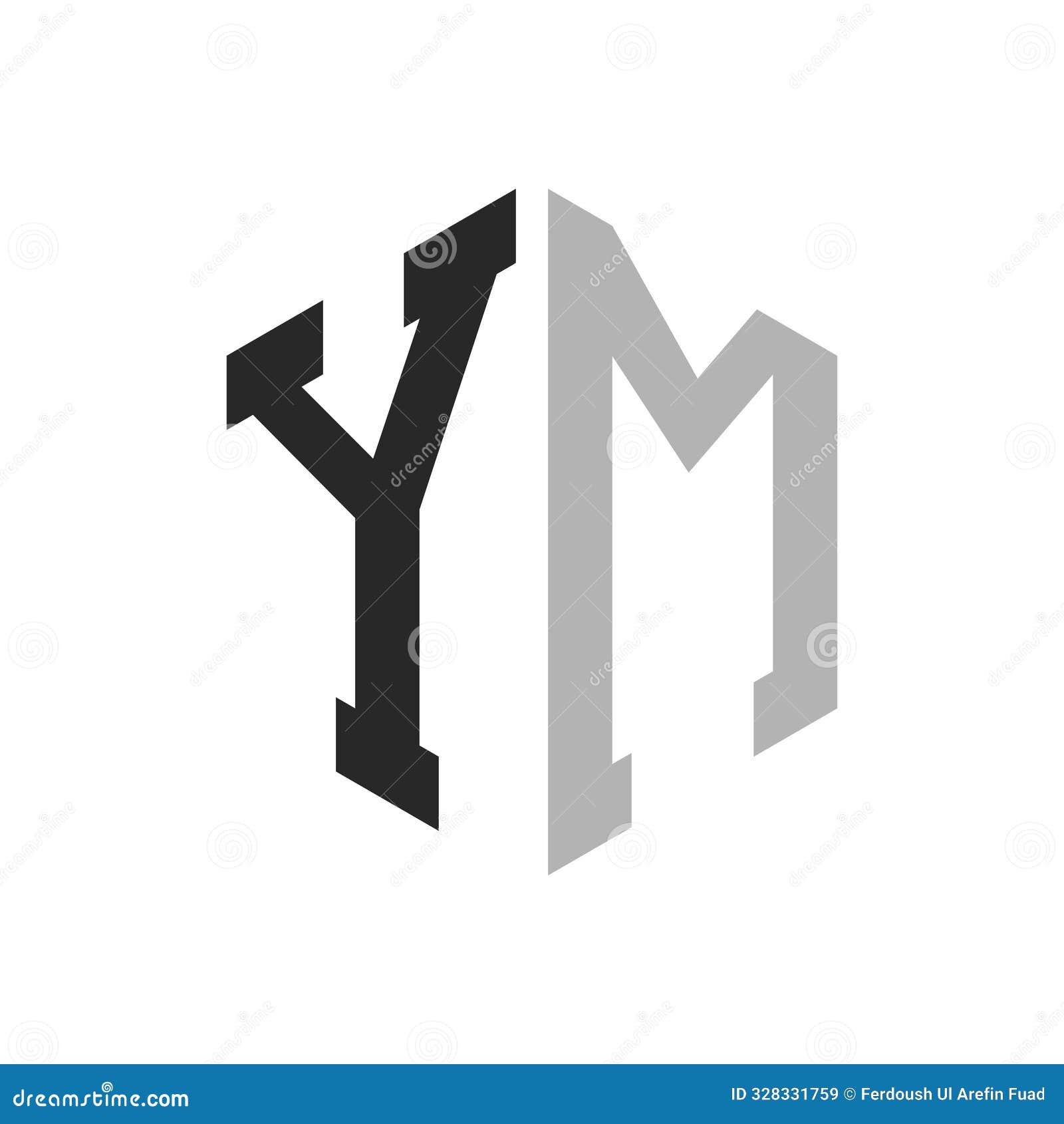 Modern Unique Hexagon Letter YM Logo Design Template. Elegant Initial ...
