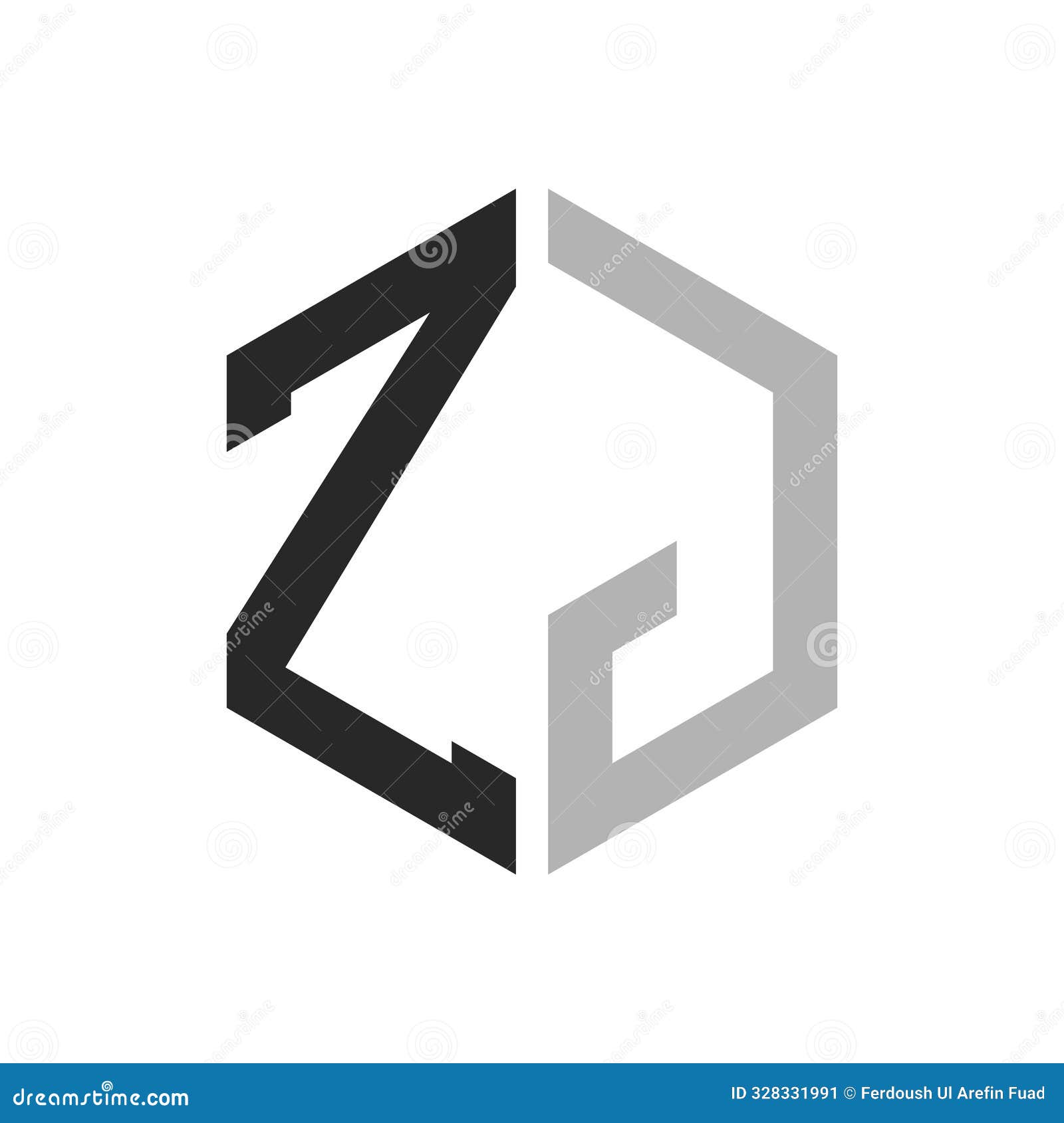 Modern Unique Hexagon Letter ZJ Logo Design Template. Elegant Initial ...
