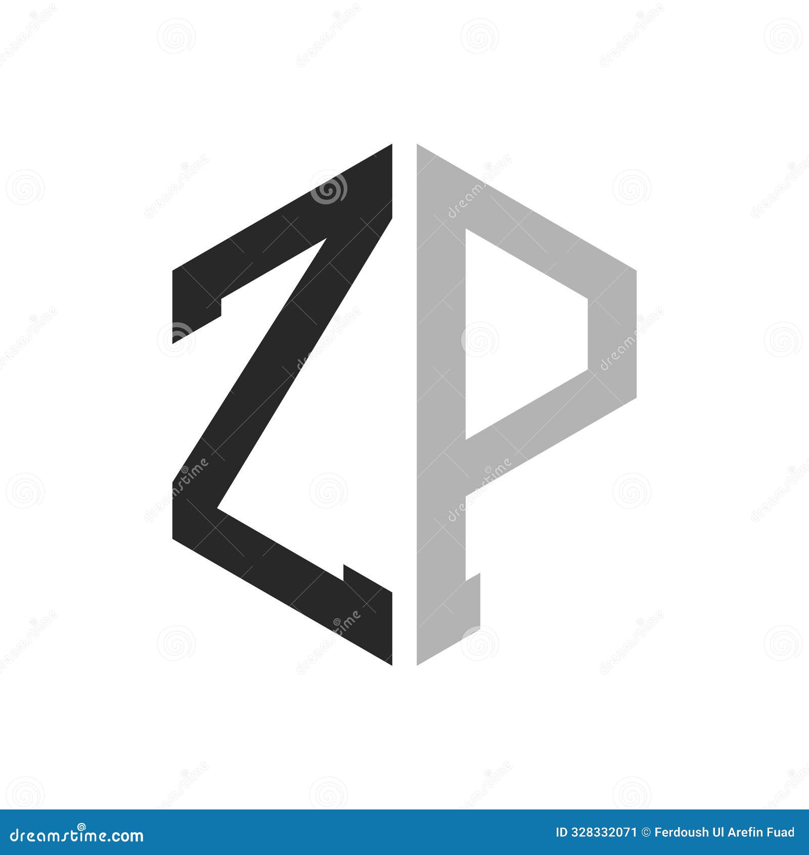 Modern Unique Hexagon Letter ZP Logo Design Template. Elegant Initial ...