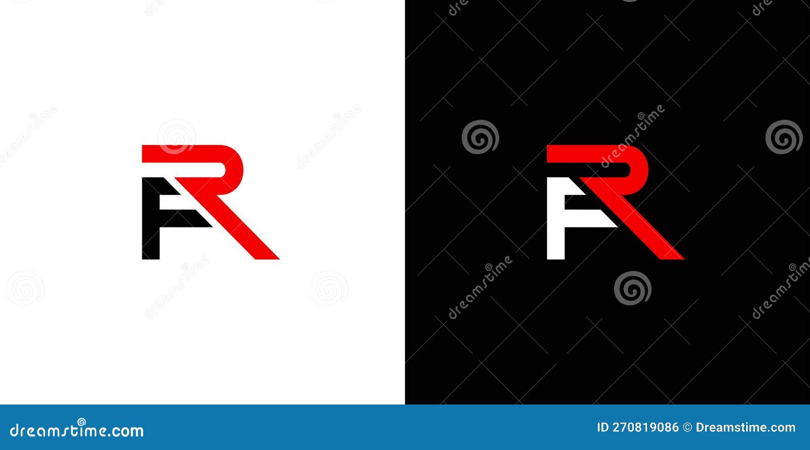 Modern and Strong Letter FR Initials Logo Design Stock Vector ...
