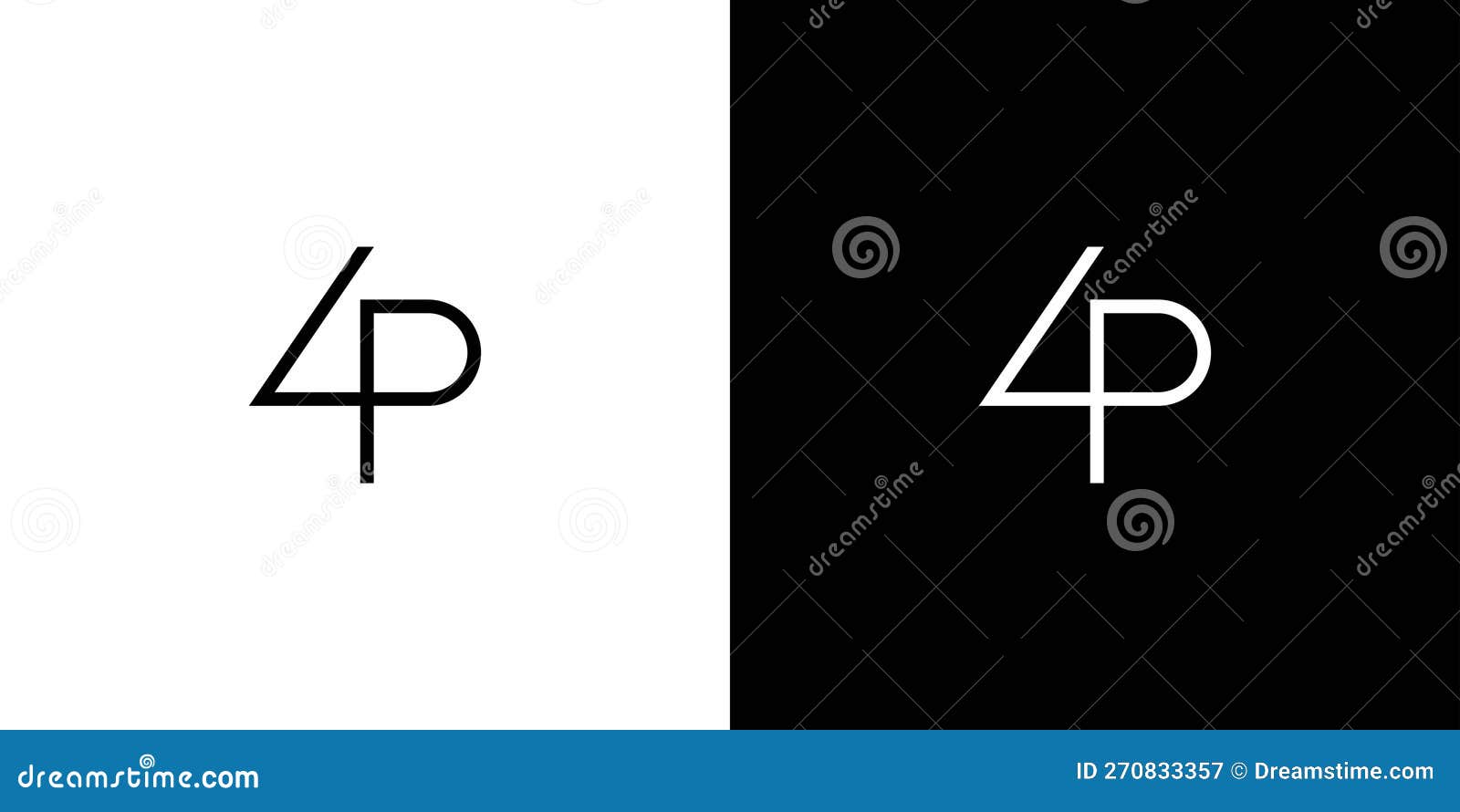 Simple Letter 4P Initials Logo Design Stock Vector - Illustration of ...