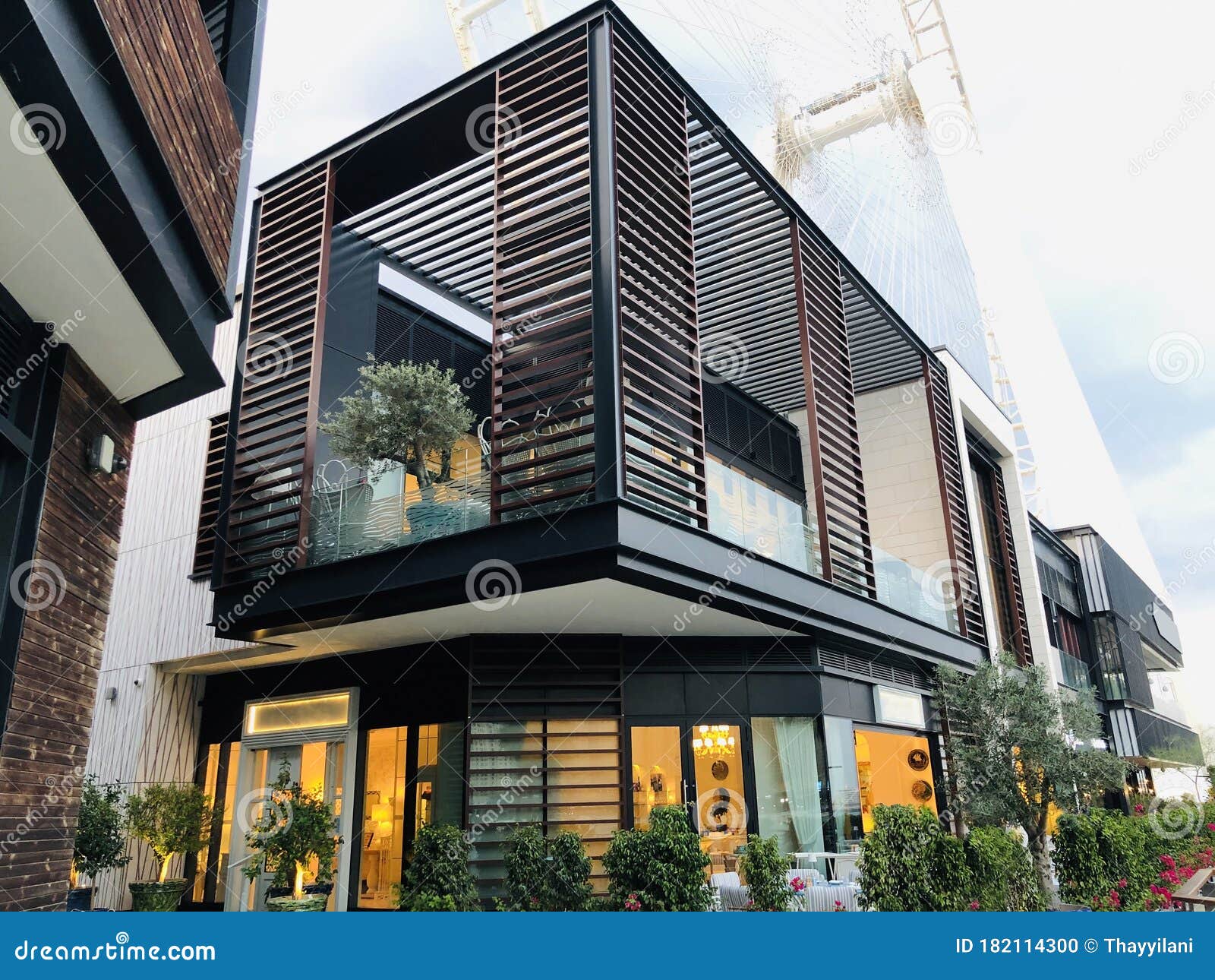 Modern and Unique Style Building Corner View Stock Photo - Image of ...