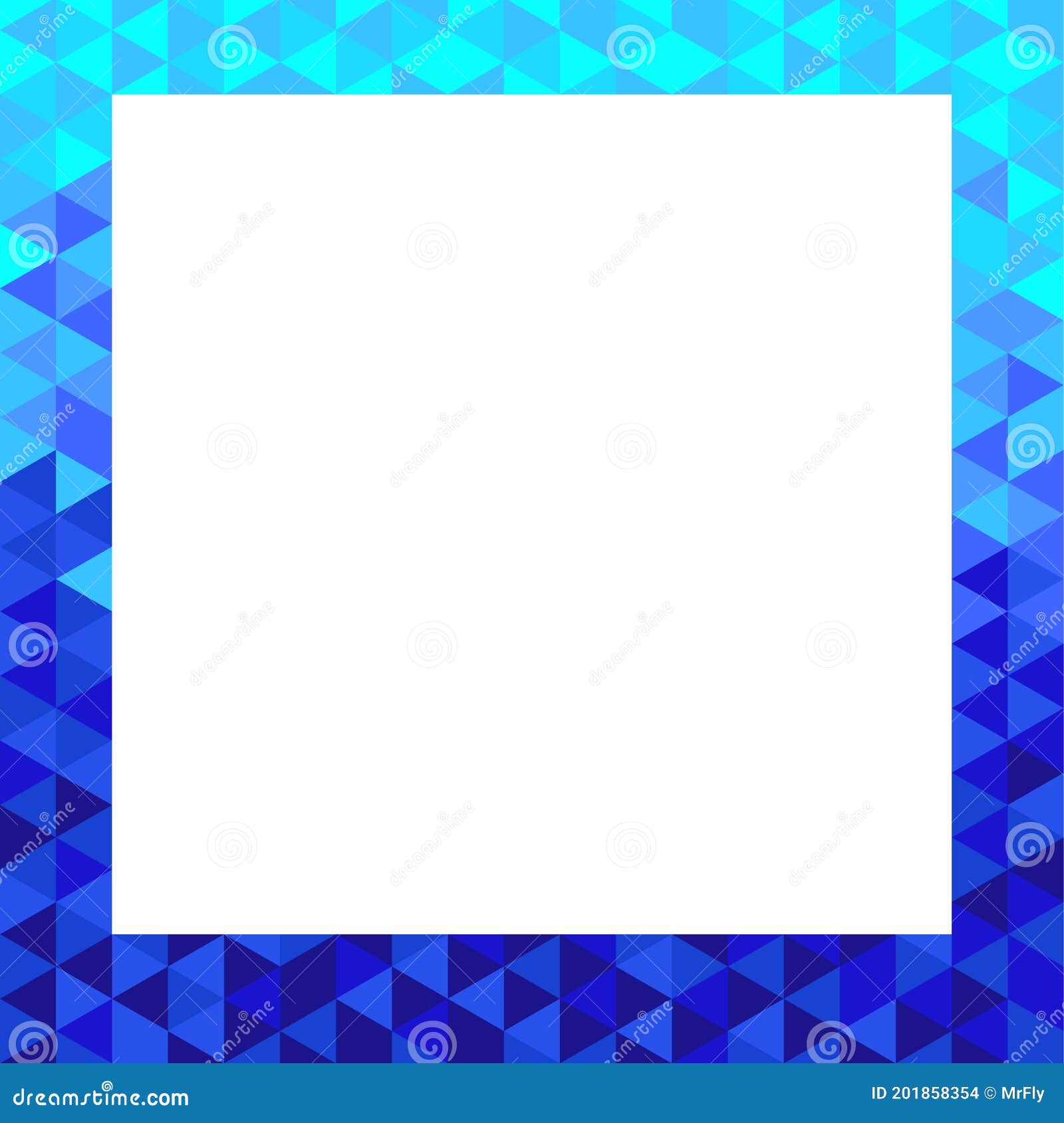 Bright Blue Unique Triangle Tiles Frame, Vector Illustration Stock ...