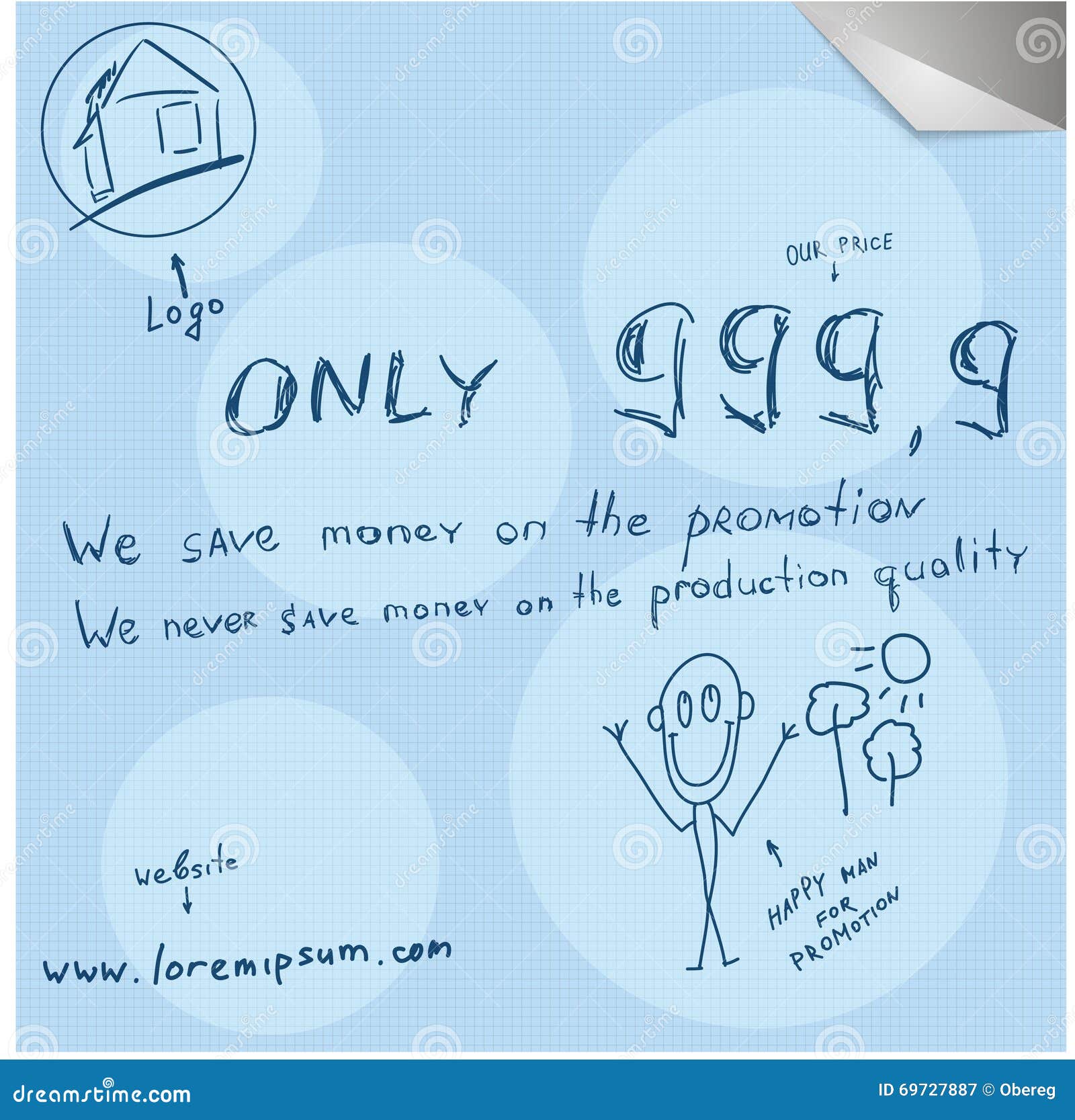 Modern Unusually Simple Hand Draw Promotion Poster Stock Vector ...