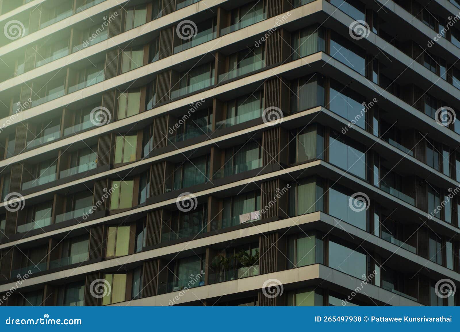 Modern Urban Apartment Building Exterior in Evening Stock Photo - Image ...