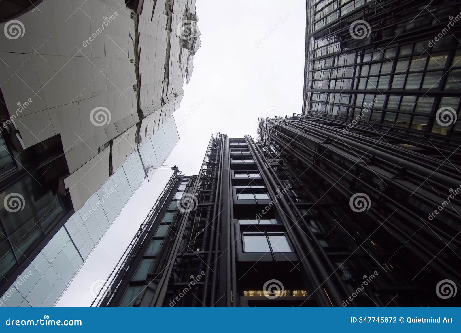 Modern Urban Architecture Featuring High-rise Buildings and Steel ...