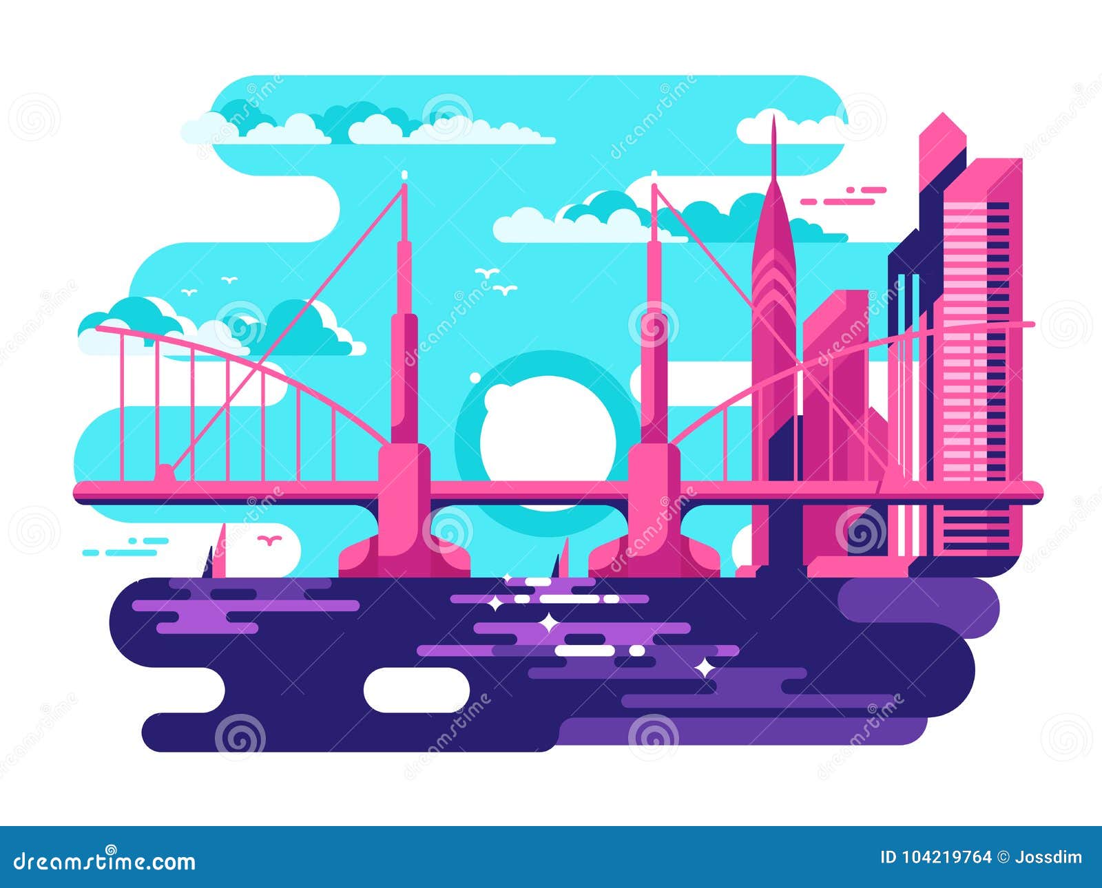 Urban Bridge Construction Icon. Black Architecture Silhouette Vector ...