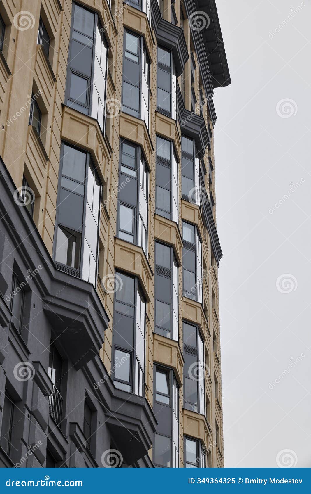 A Modern Urban Building Facade Featuring Stylishly Designed Windows and ...