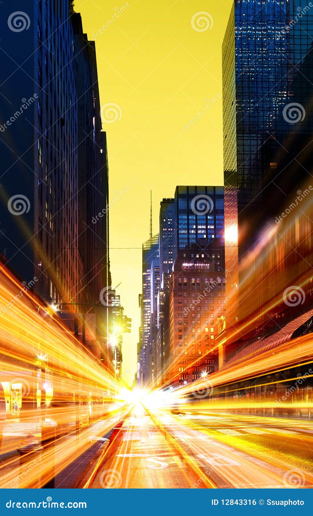 Modern Urban City at Night Time Stock Photo - Image of blur, road: 12843316