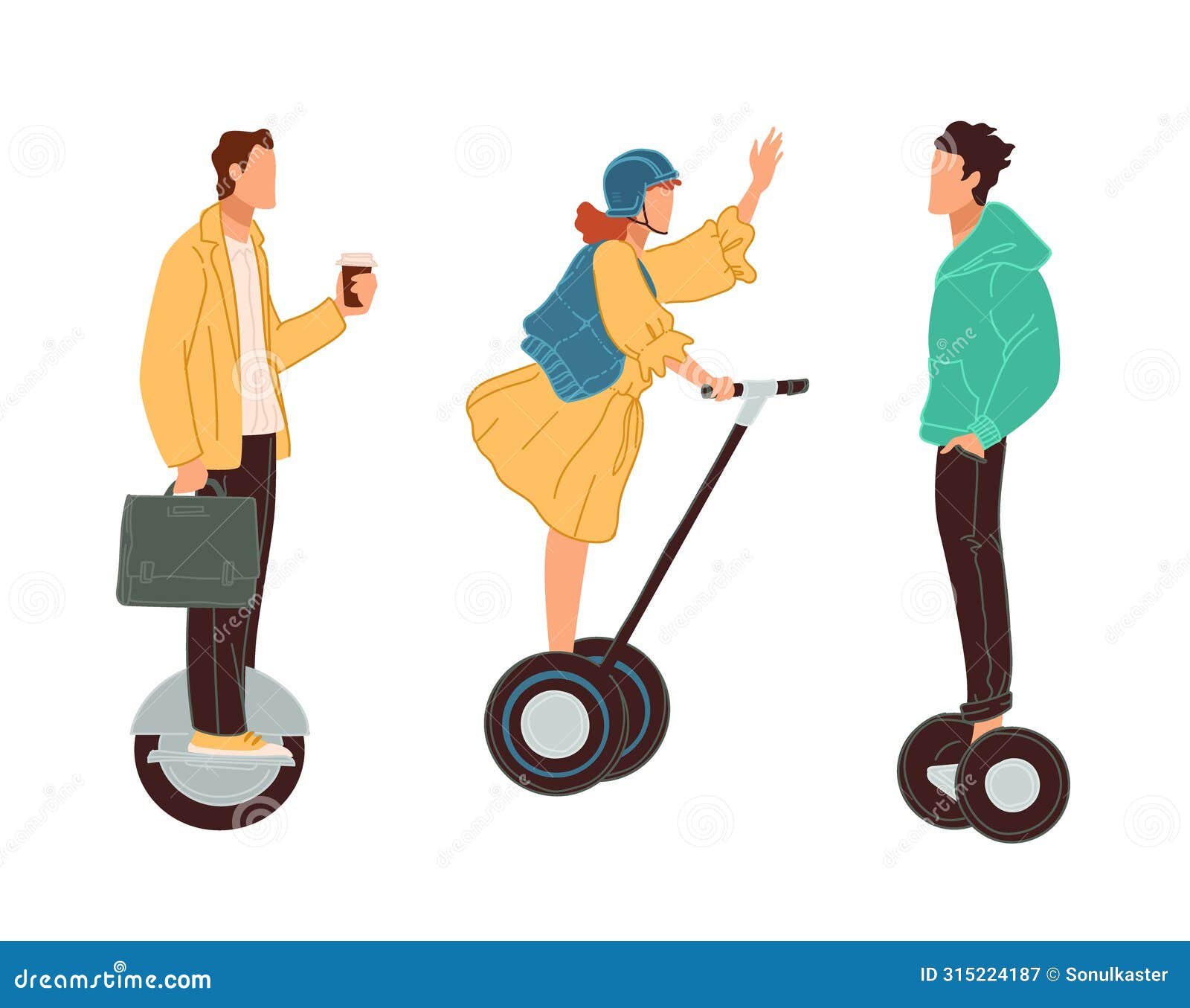 Modern Urban Commuters Vector Set Stock Illustration - Illustration of ...