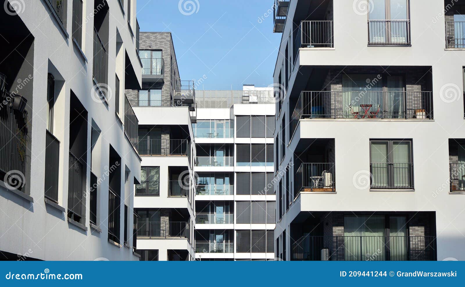 A Residential Building and an Adjacent Office Building. Stock Photo ...
