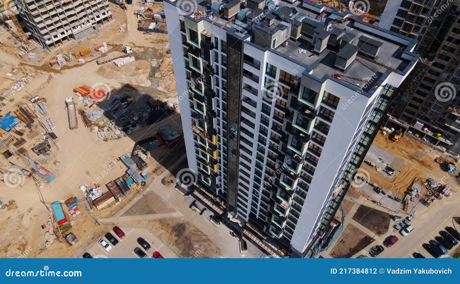 Modern Urban Development. Construction Site with Multi-storey Buildings ...