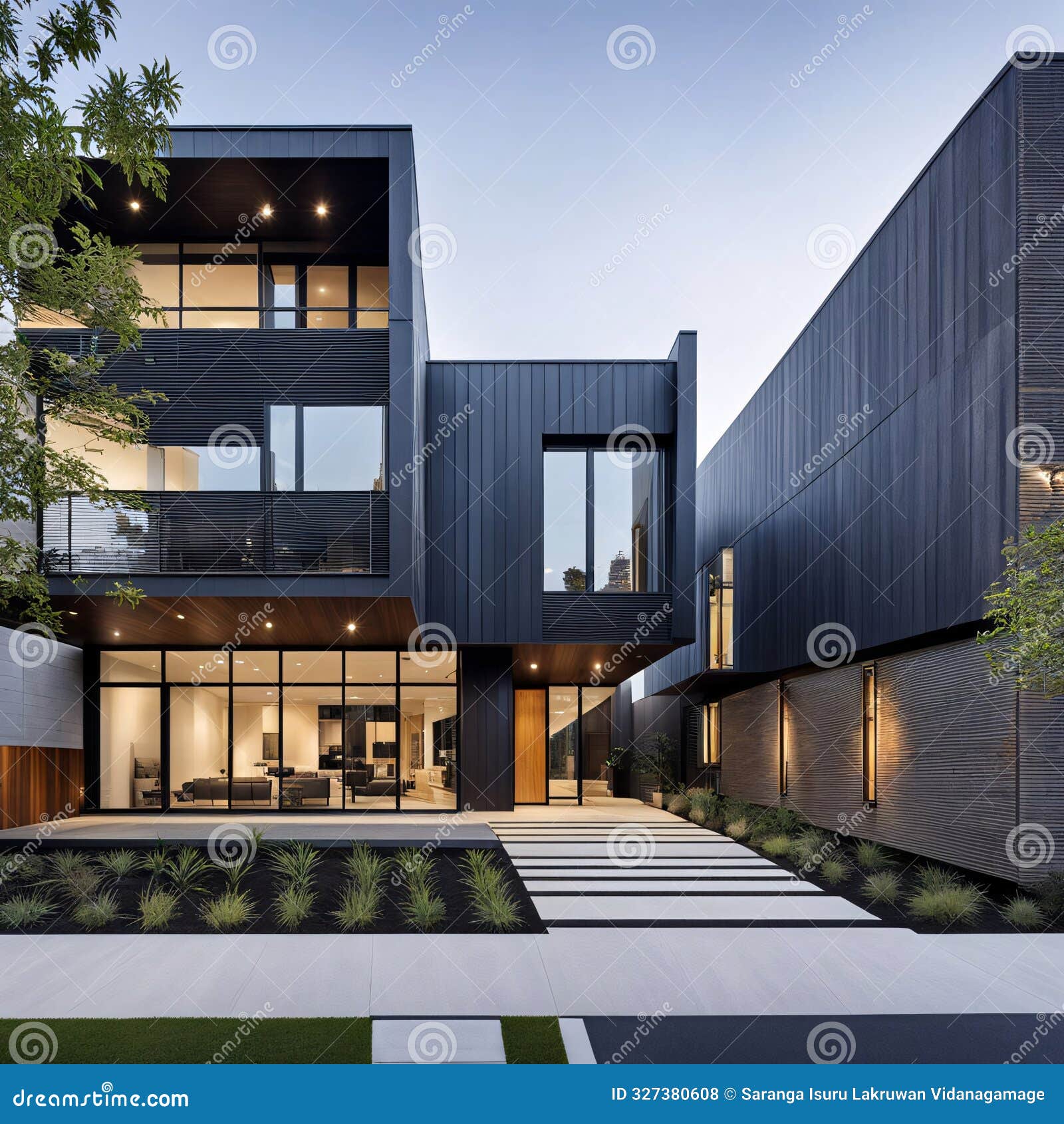 Modern Urban Elegance: a Minimalist Architectural Marvel Stock ...