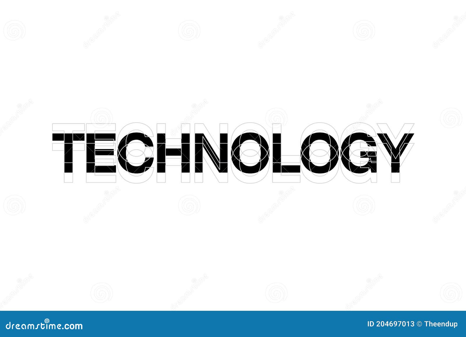 Modern, Urban Graphic Design of a Word `technology`. Stock Illustration ...