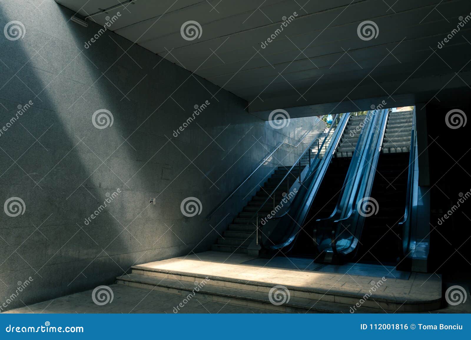Modern Urban Passage with Dramatic Light Stock Photo - Image of ...