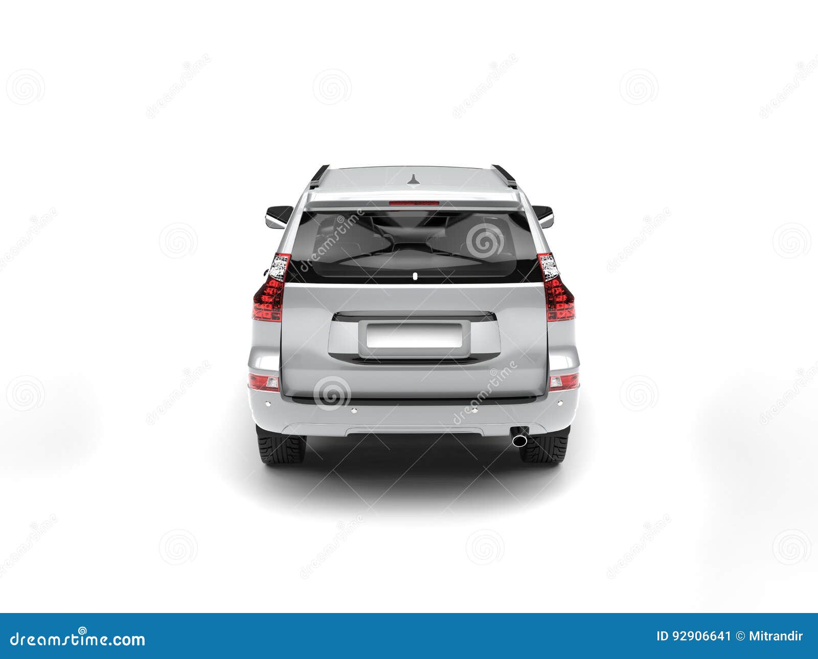 Modern Urban Silver SUV - Back View Stock Illustration - Illustration ...