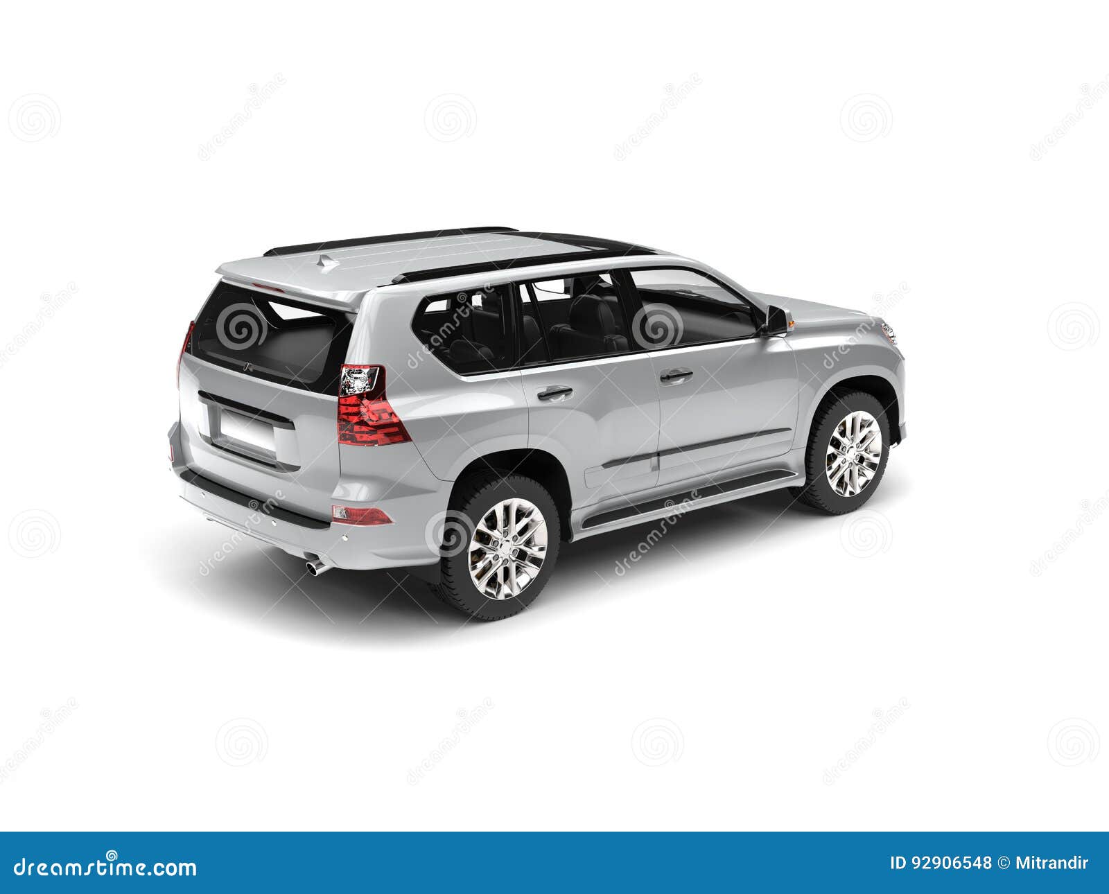 Modern Urban Silver SUV - Rear View Stock Illustration - Illustration ...