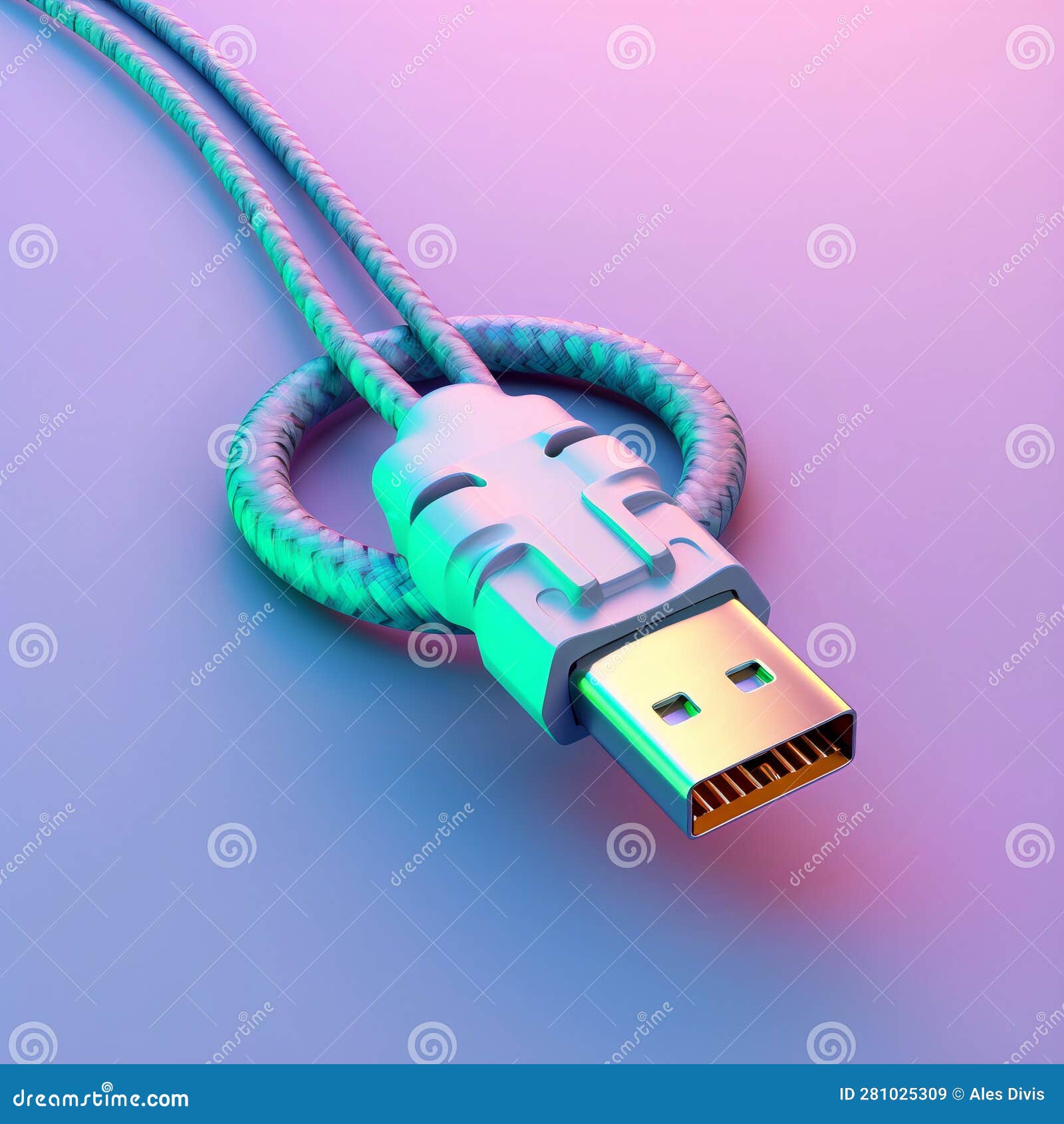 Modern USB Cable. Generative AI Stock Illustration - Illustration of ...