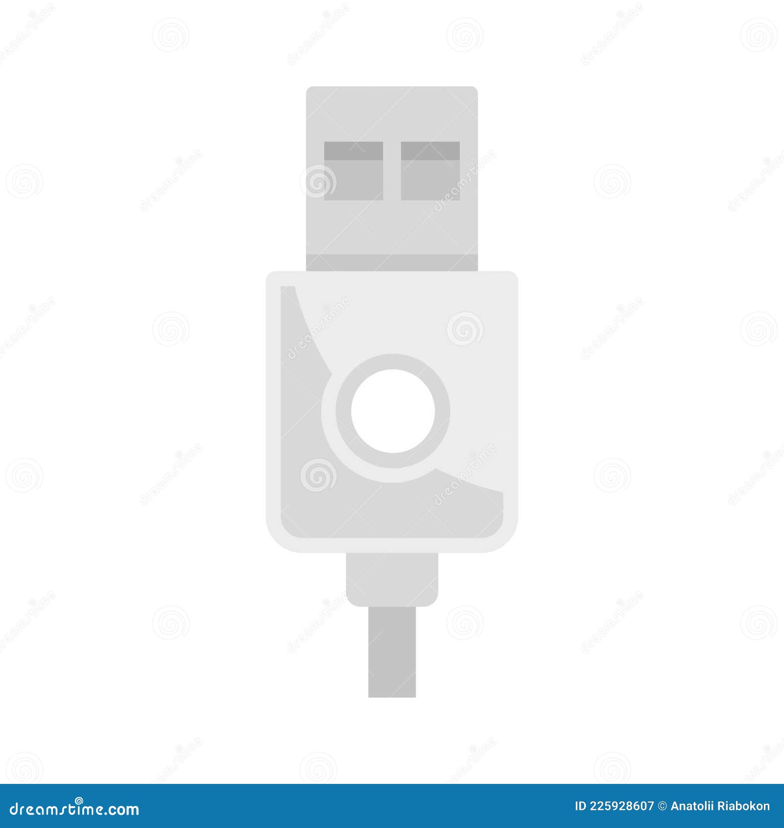 Modern Usb Cable Icon Flat Isolated Vector Stock Vector - Illustration ...