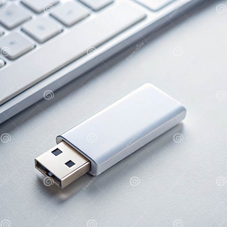 Modern USB Drive Mockup Background Featuring Sleek White Design, Ideal ...