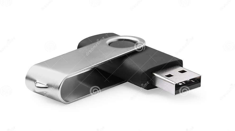 Modern Usb Flash Drive Isolated on White Stock Image - Image of ...