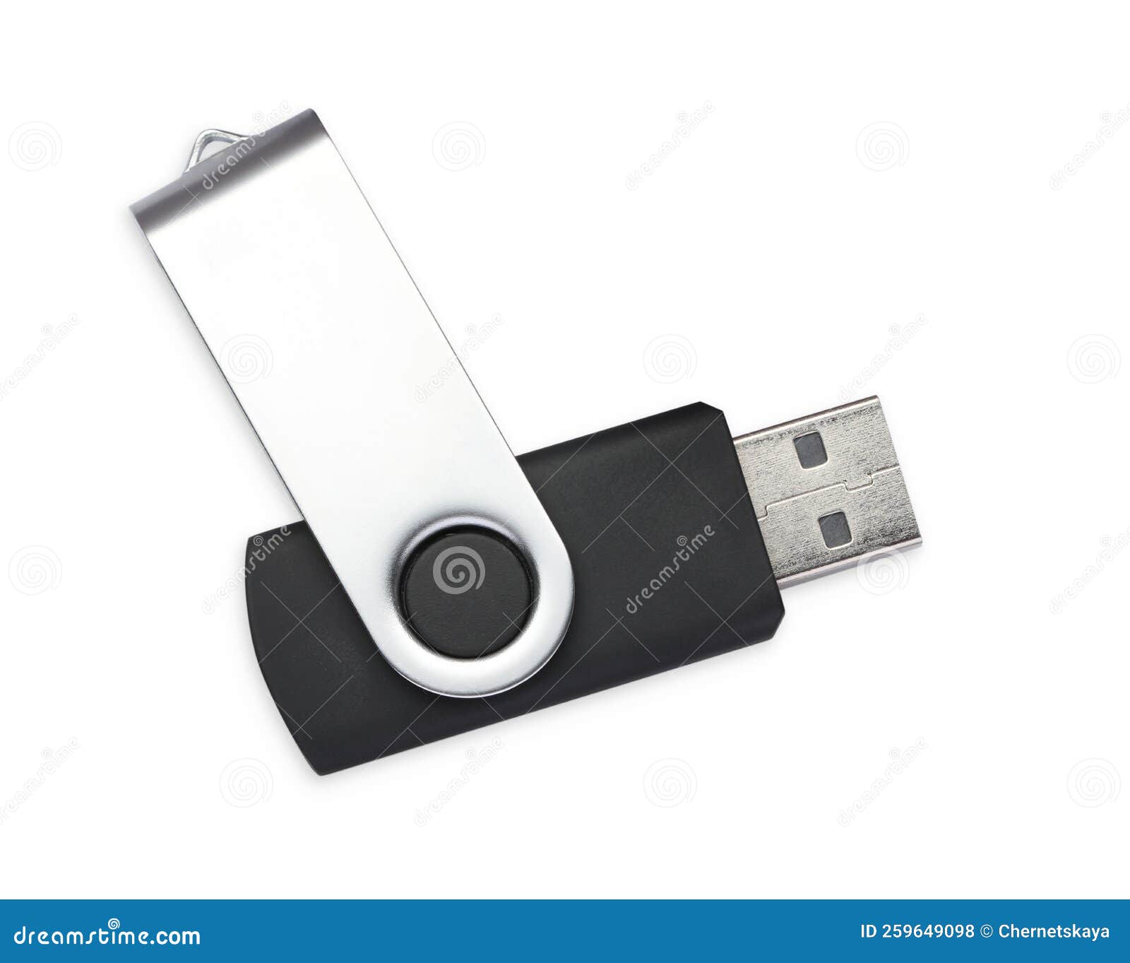 Modern Usb Flash Drive Isolated on White, Top View Stock Photo - Image ...