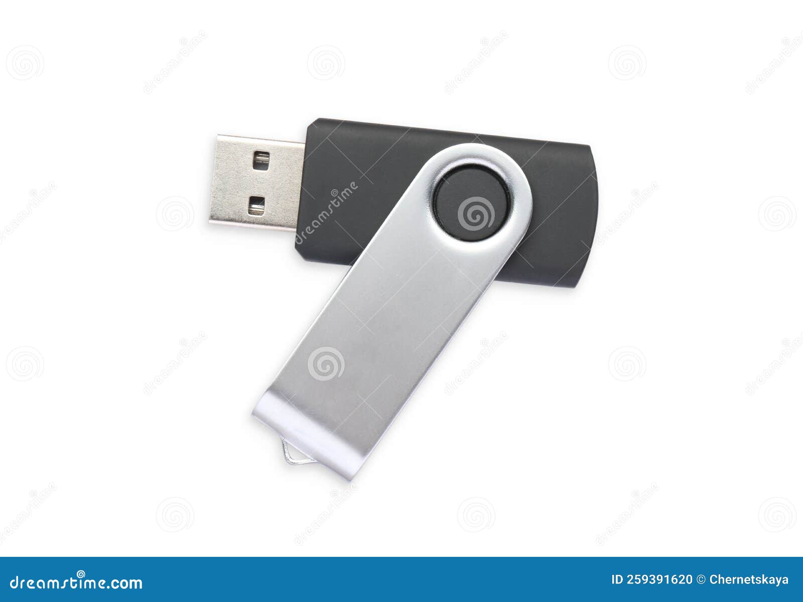 Modern Usb Flash Drive Isolated on White, Top View Stock Photo - Image ...