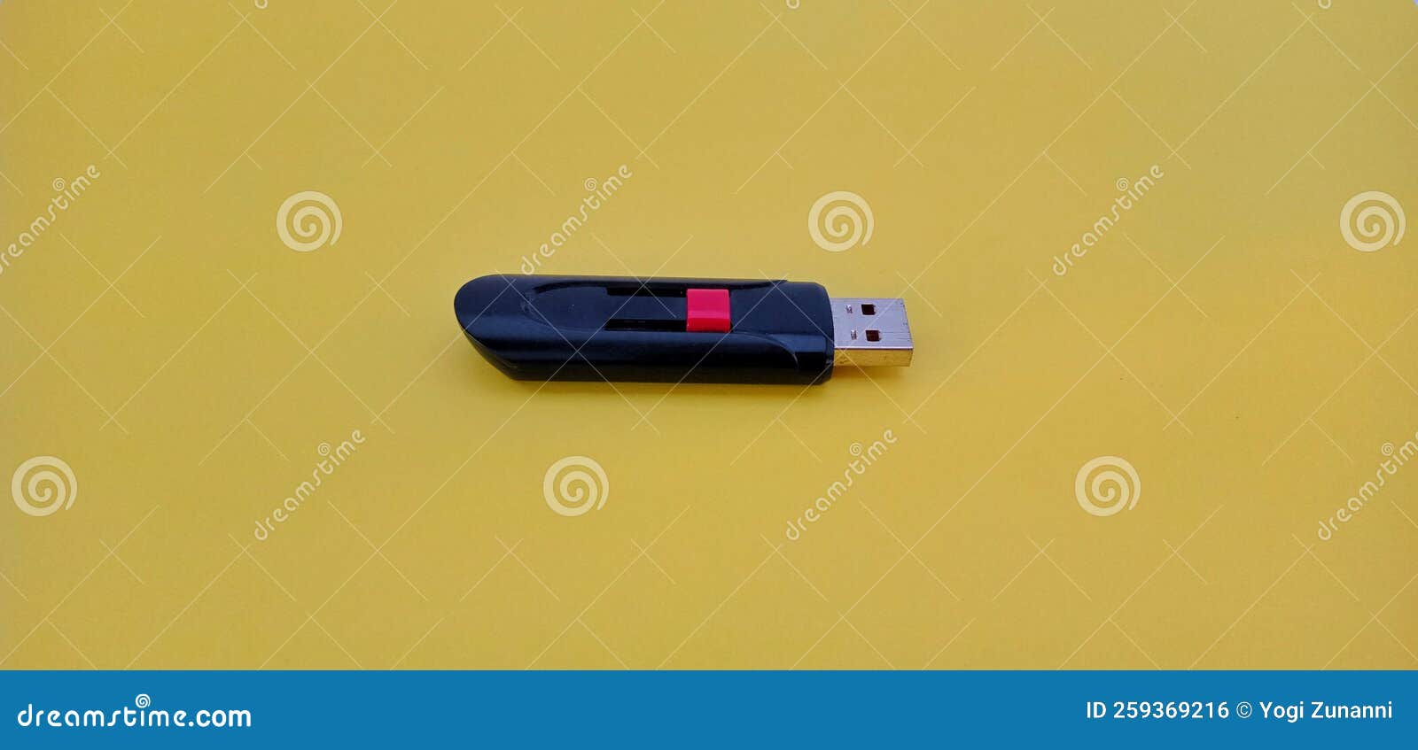Modern USB Flash Drive on Yellow Background Stock Photo - Image of ...